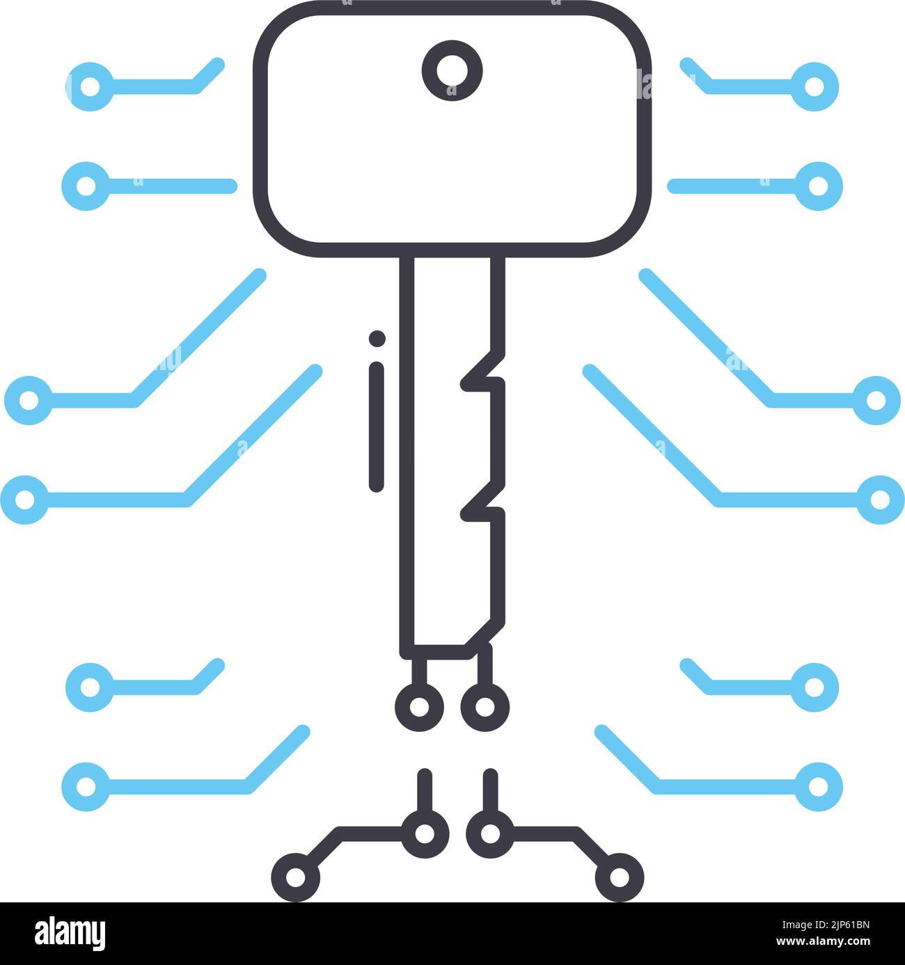 cryptography technology line icon, outline symbol, vector illustration ...