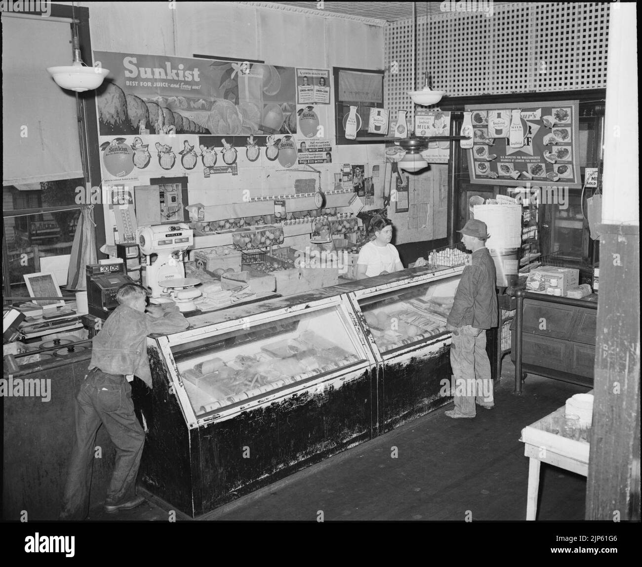 The meat and vegetable and fruit department in the company store. Raven ...