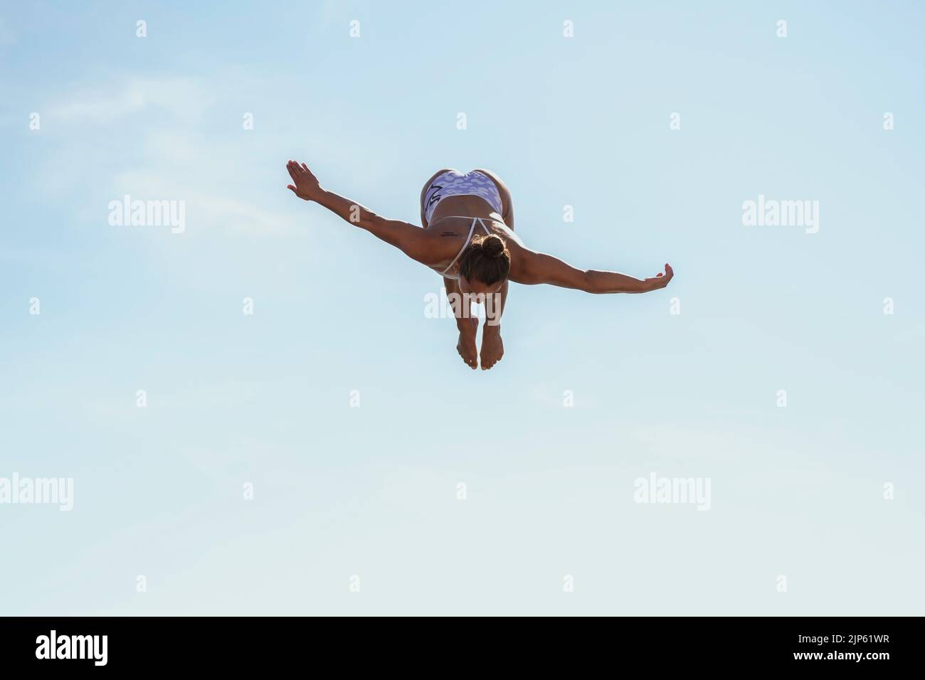 Oslo 20220813.Cliff divers from all over the world plunge from a diving ...