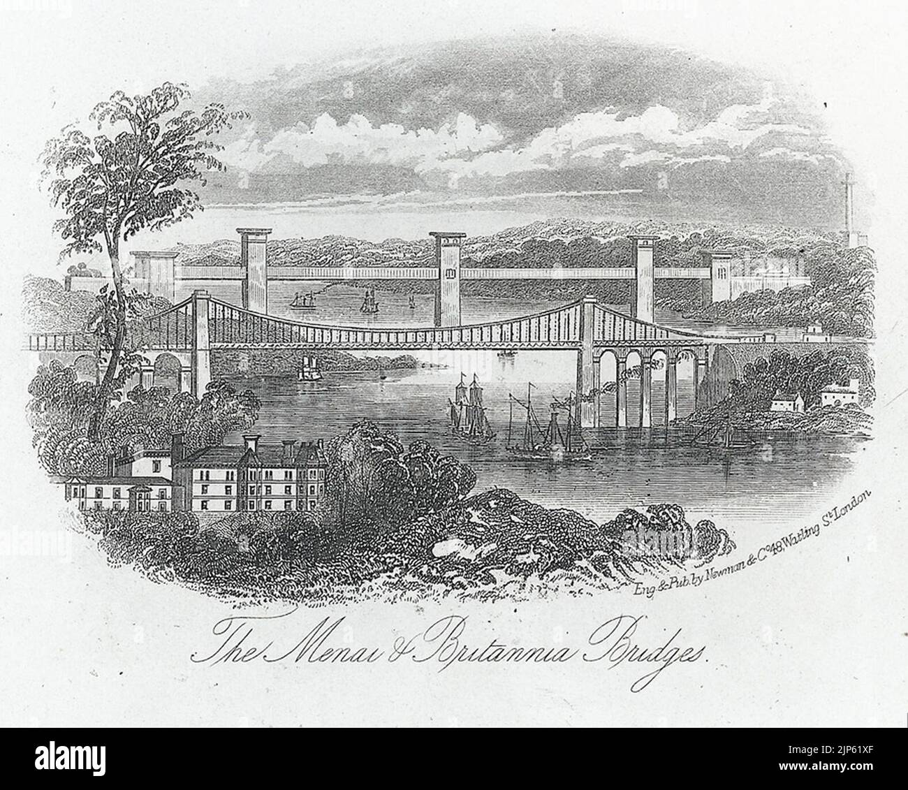 The Menai & Britannia Bridges Stock Photo - Alamy