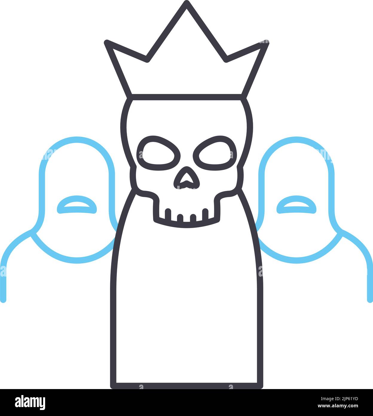 cooperation of evil line icon, outline symbol, vector illustration ...