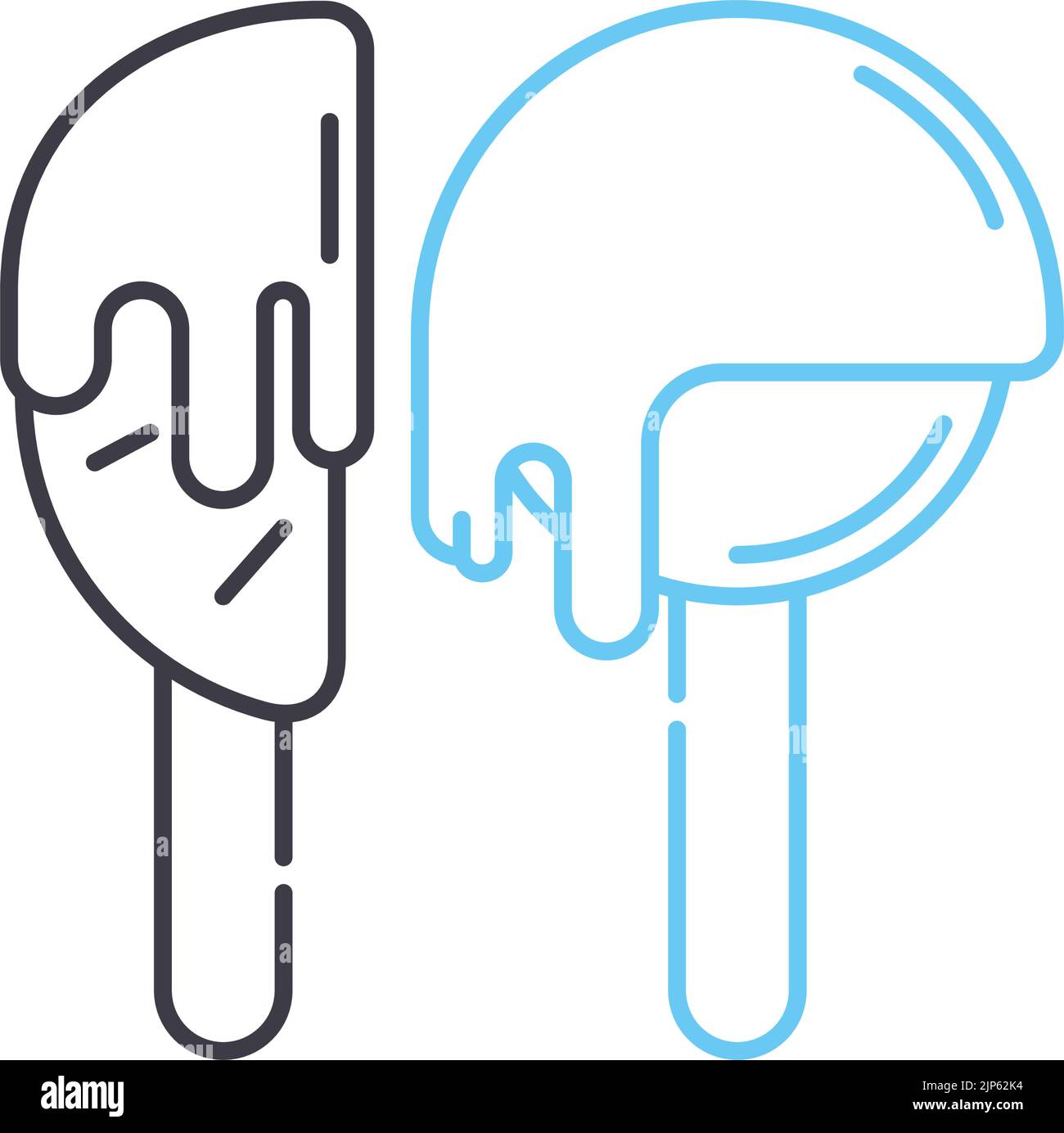 chocolate coated fruit line icon, outline symbol, vector illustration ...