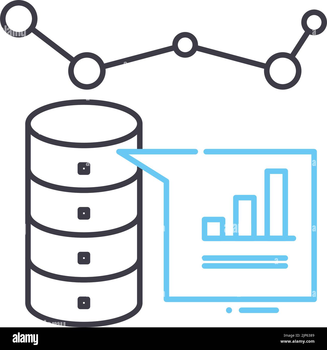 database analysis line icon, outline symbol, vector illustration ...