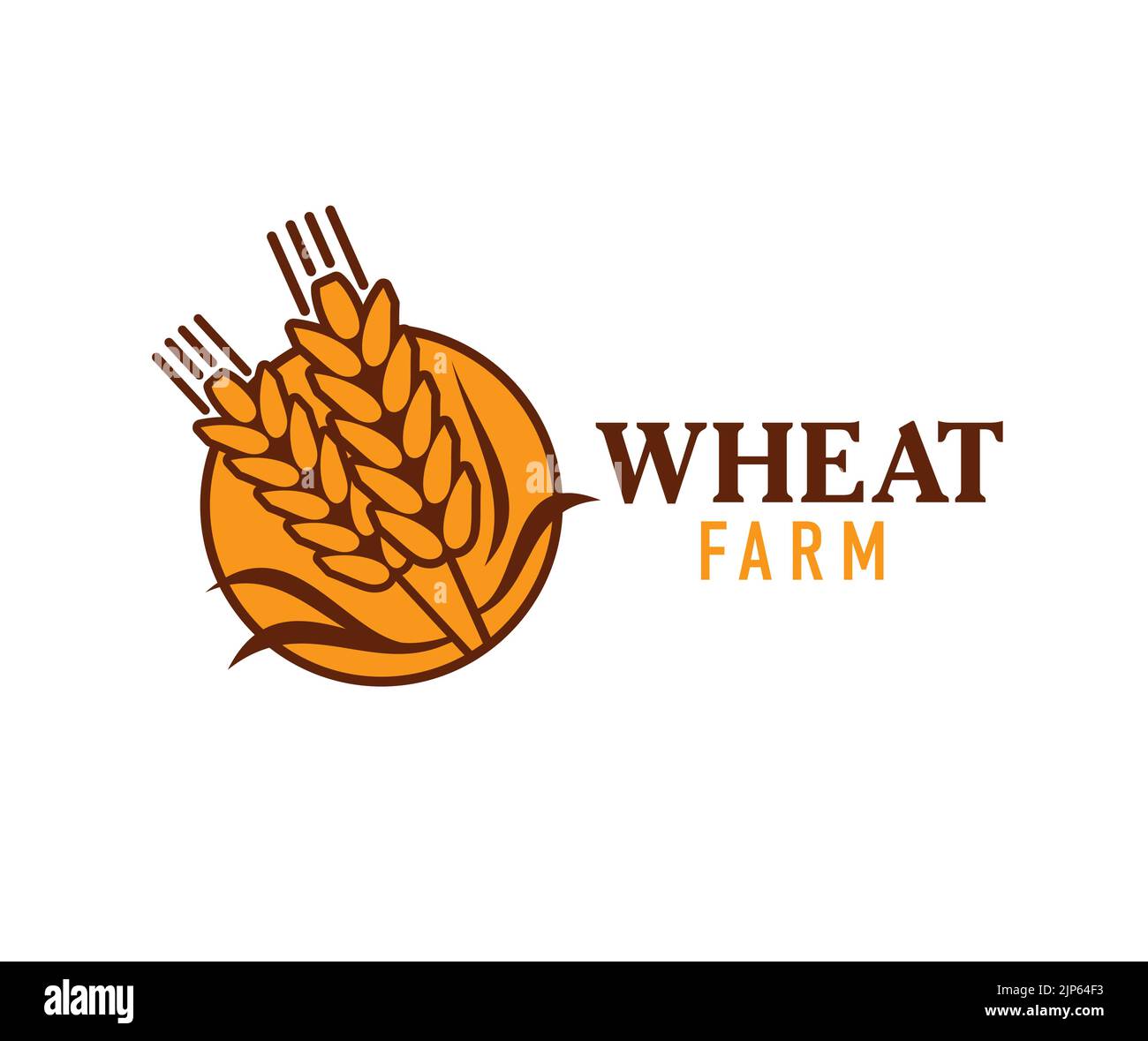 Wheat farm icon with rice, oat, barley, millet cereal ears. Organic ...