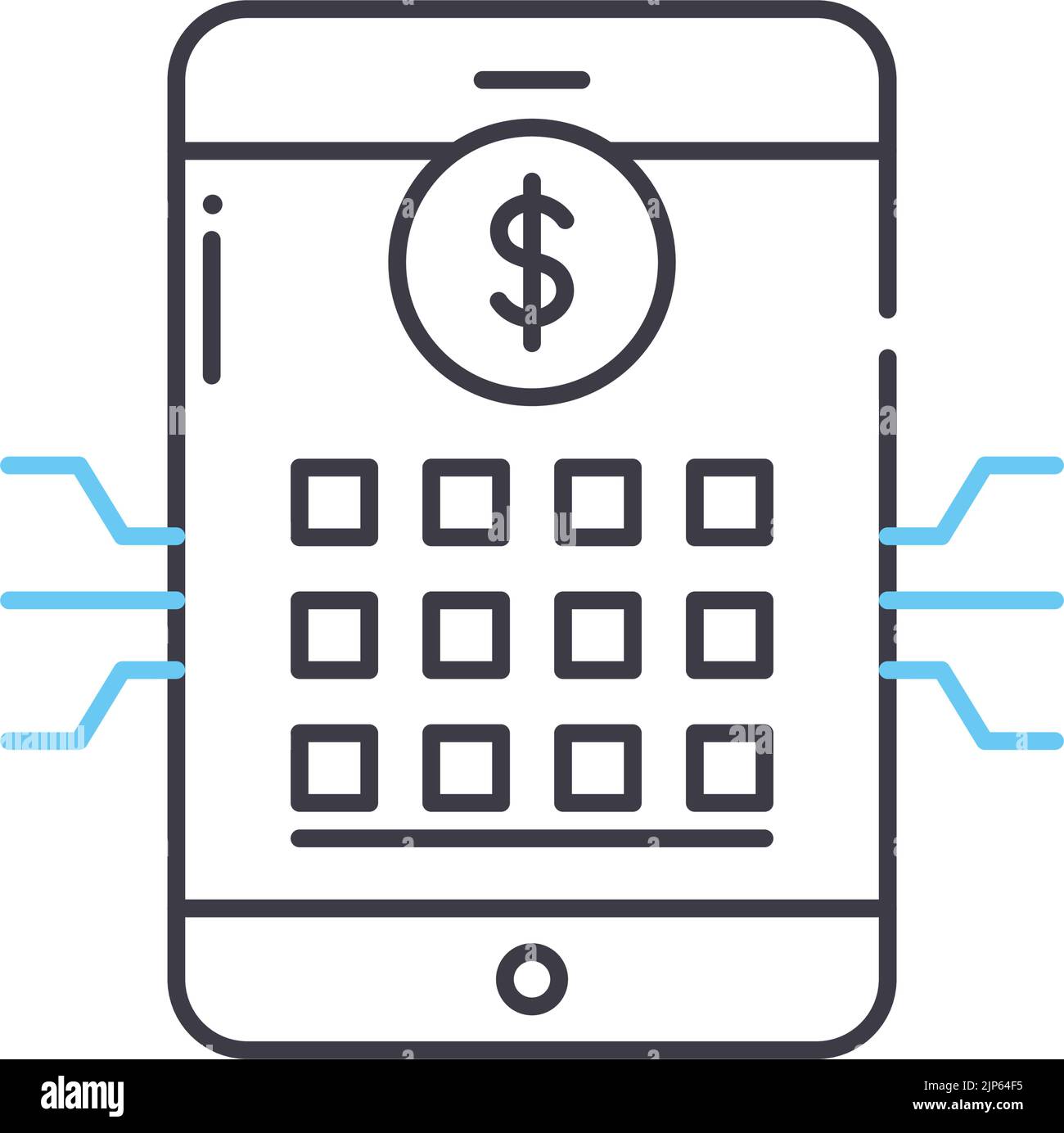 computing line icon, outline symbol, vector illustration, concept sign ...