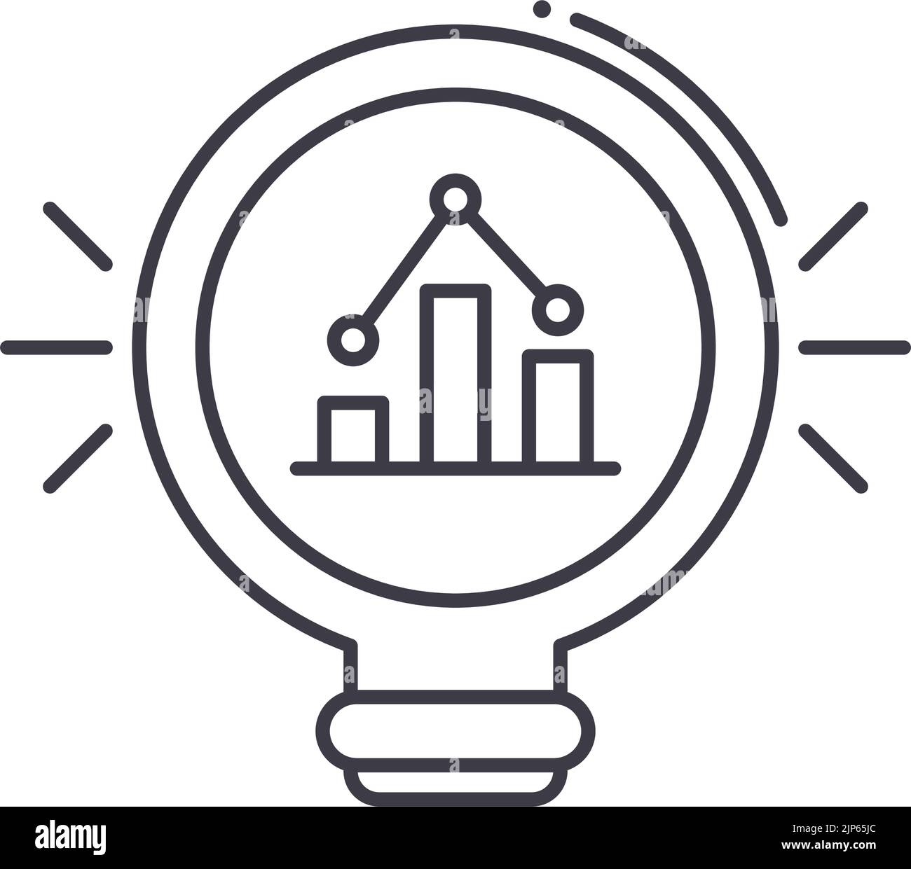Digital Marketing Idea Line Icon Outline Symbol Vector Illustration