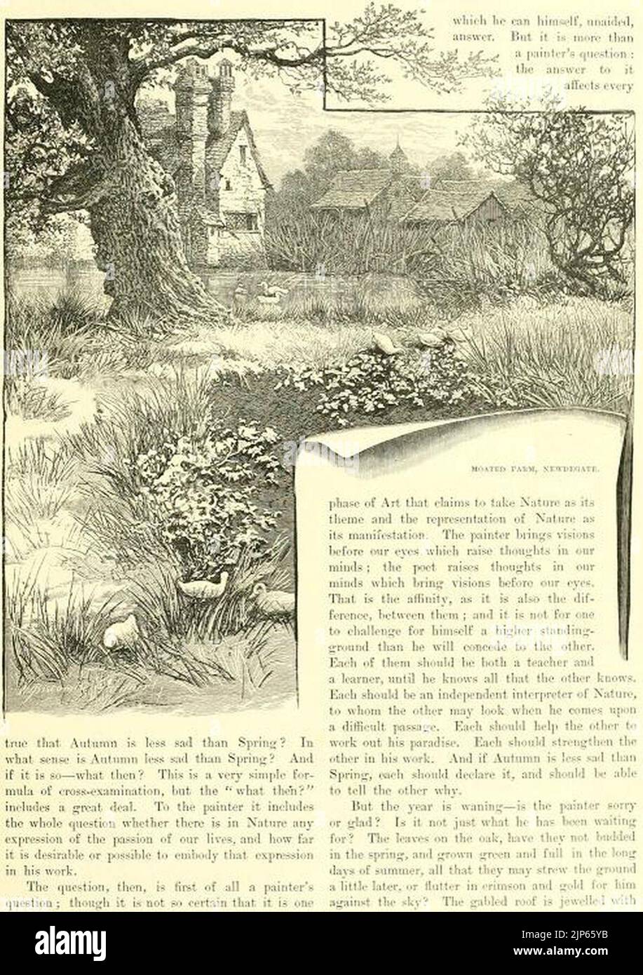 The moated farm, Newdigate Stock Photo - Alamy