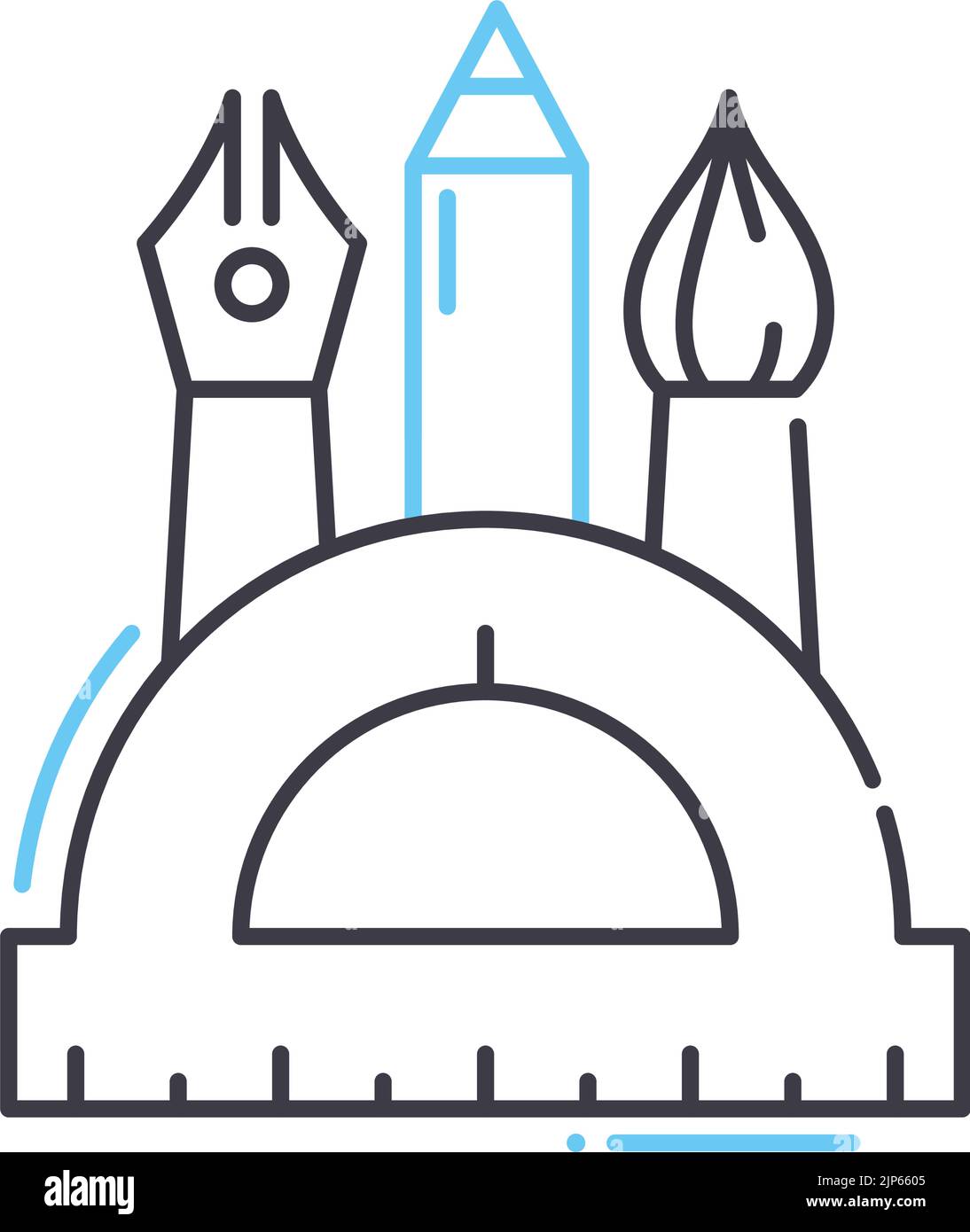 designer tools line icon, outline symbol, vector illustration, concept ...