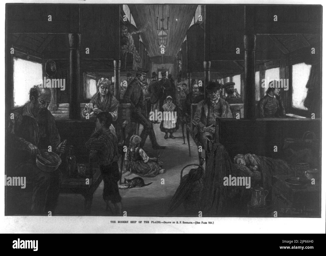 The Modern Ship of the Plains Interior of R. R. Car Stock Photo - Alamy