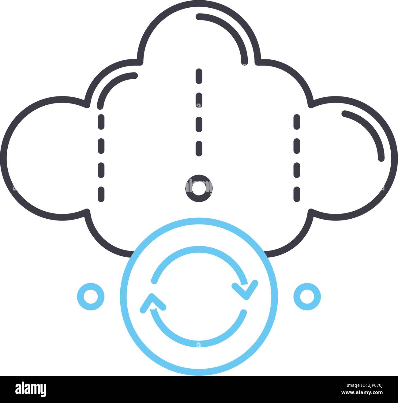cloud process line icon, outline symbol, vector illustration, concept sign Stock Vector Image ...