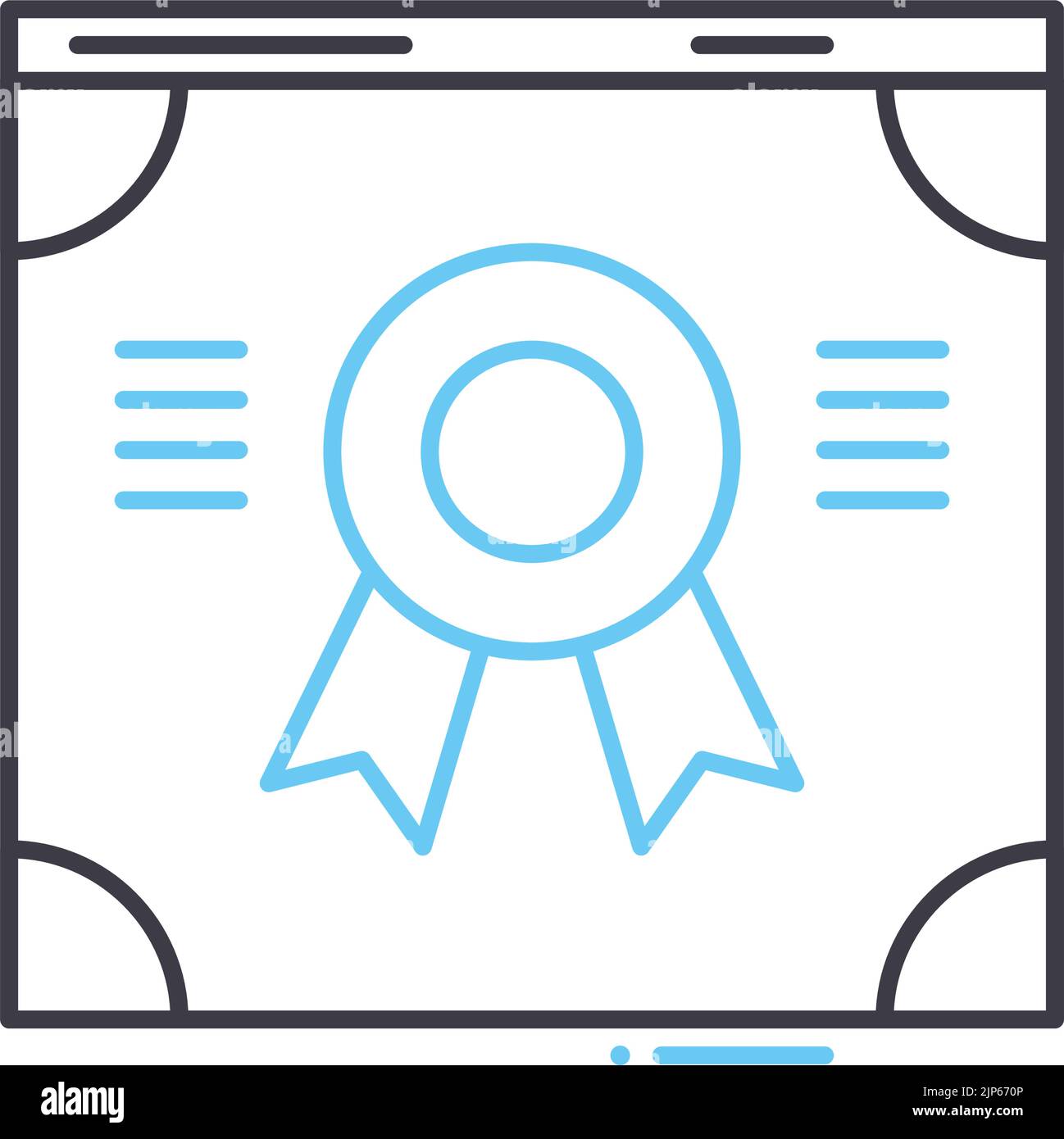 certification line icon, outline symbol, vector illustration, concept ...