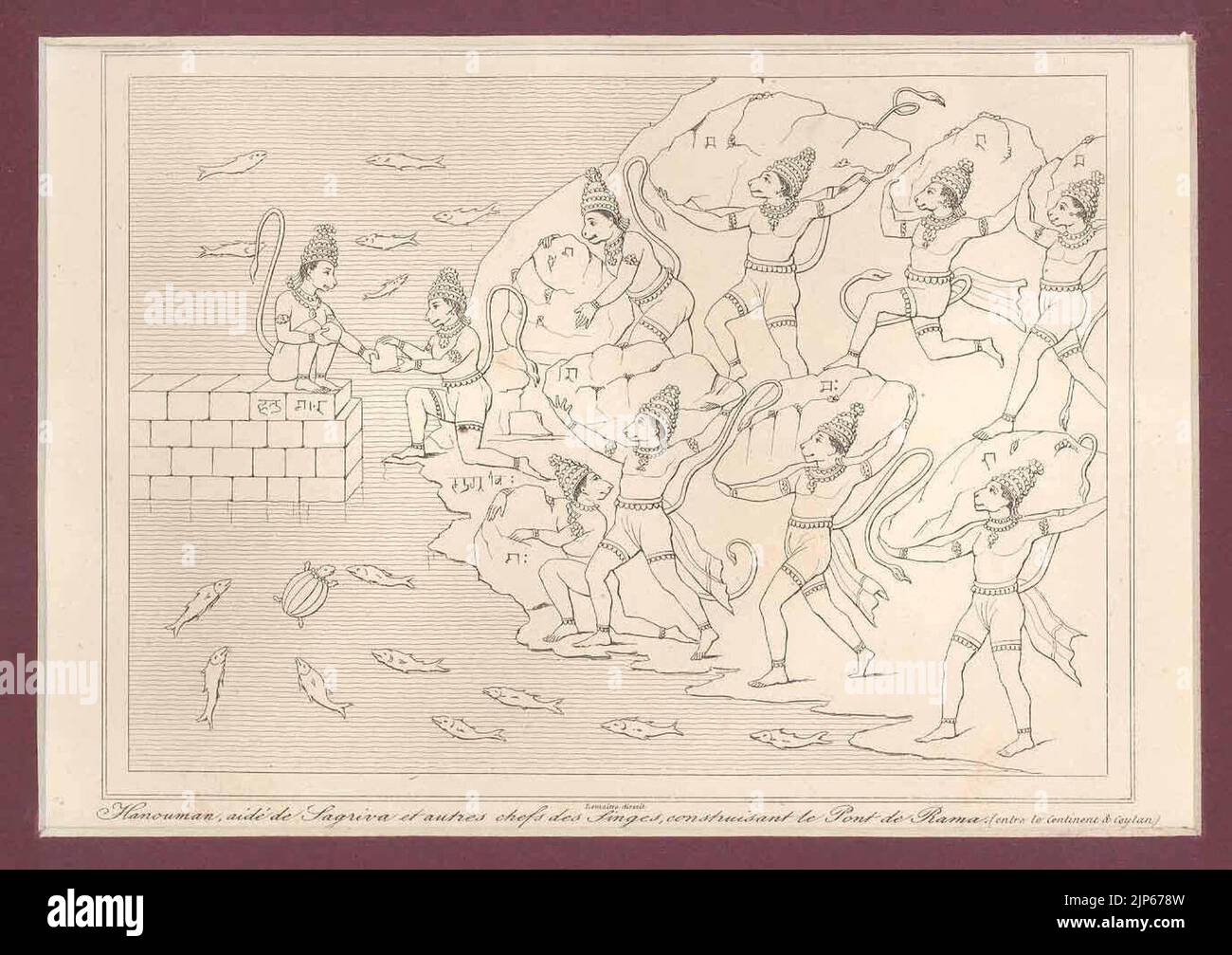 The monkeys build the Bridge of Rama Stock Photo - Alamy