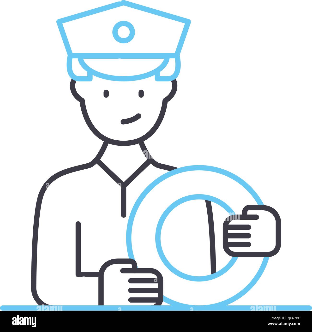 coast guard line icon, outline symbol, vector illustration, concept ...