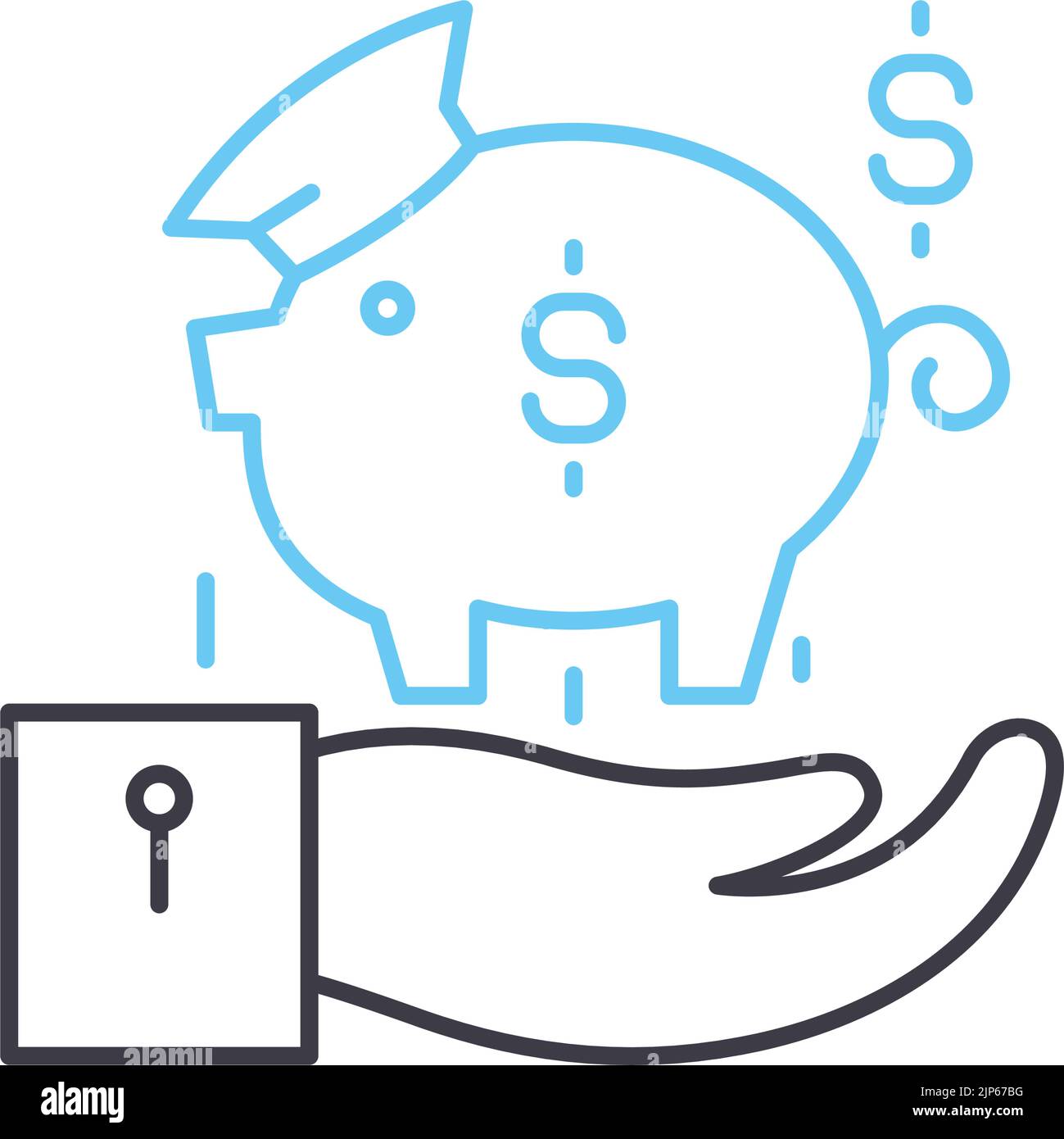 earning line icon, outline symbol, vector illustration, concept sign ...