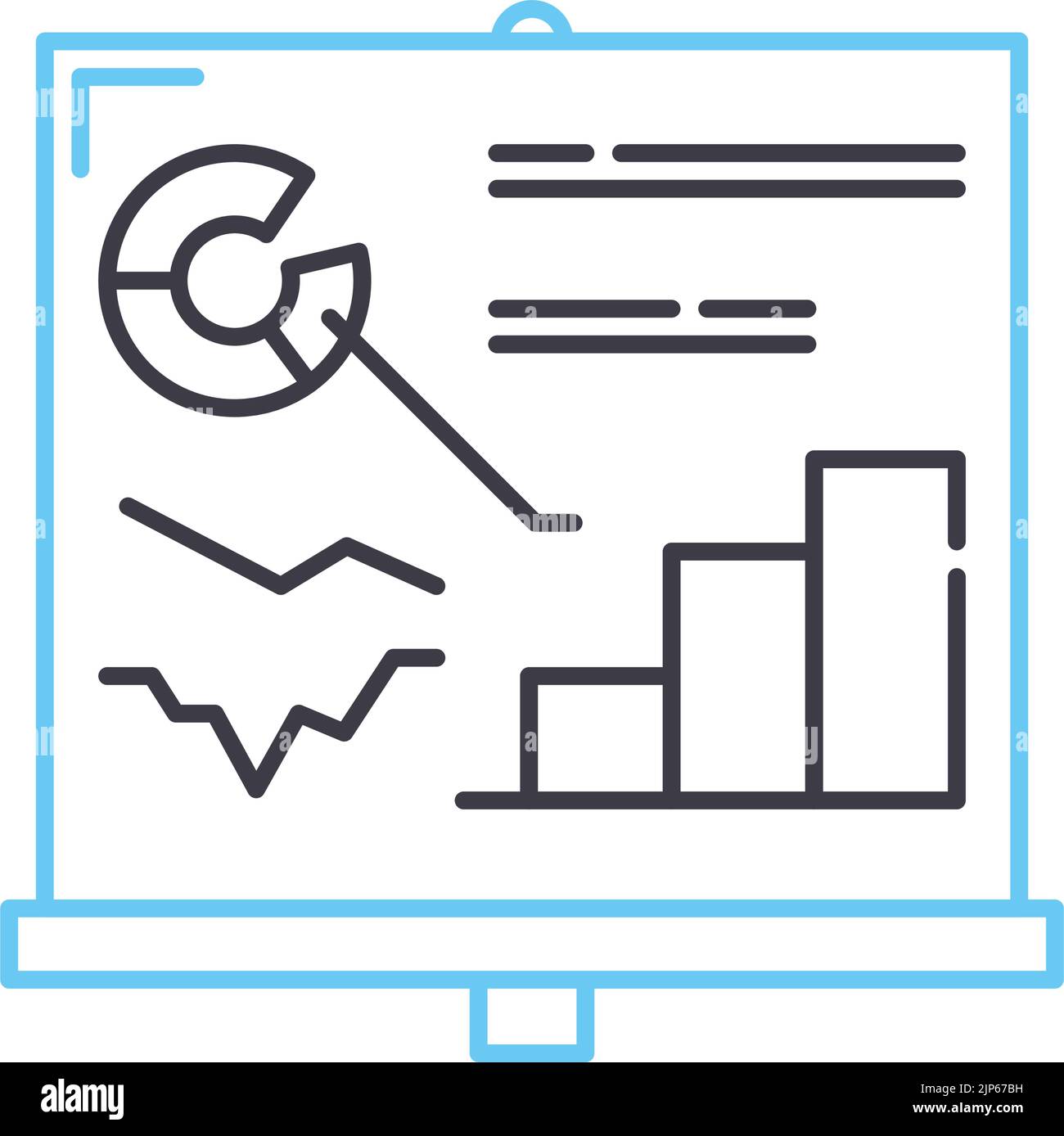 financial presentation line icon, outline symbol, vector illustration ...