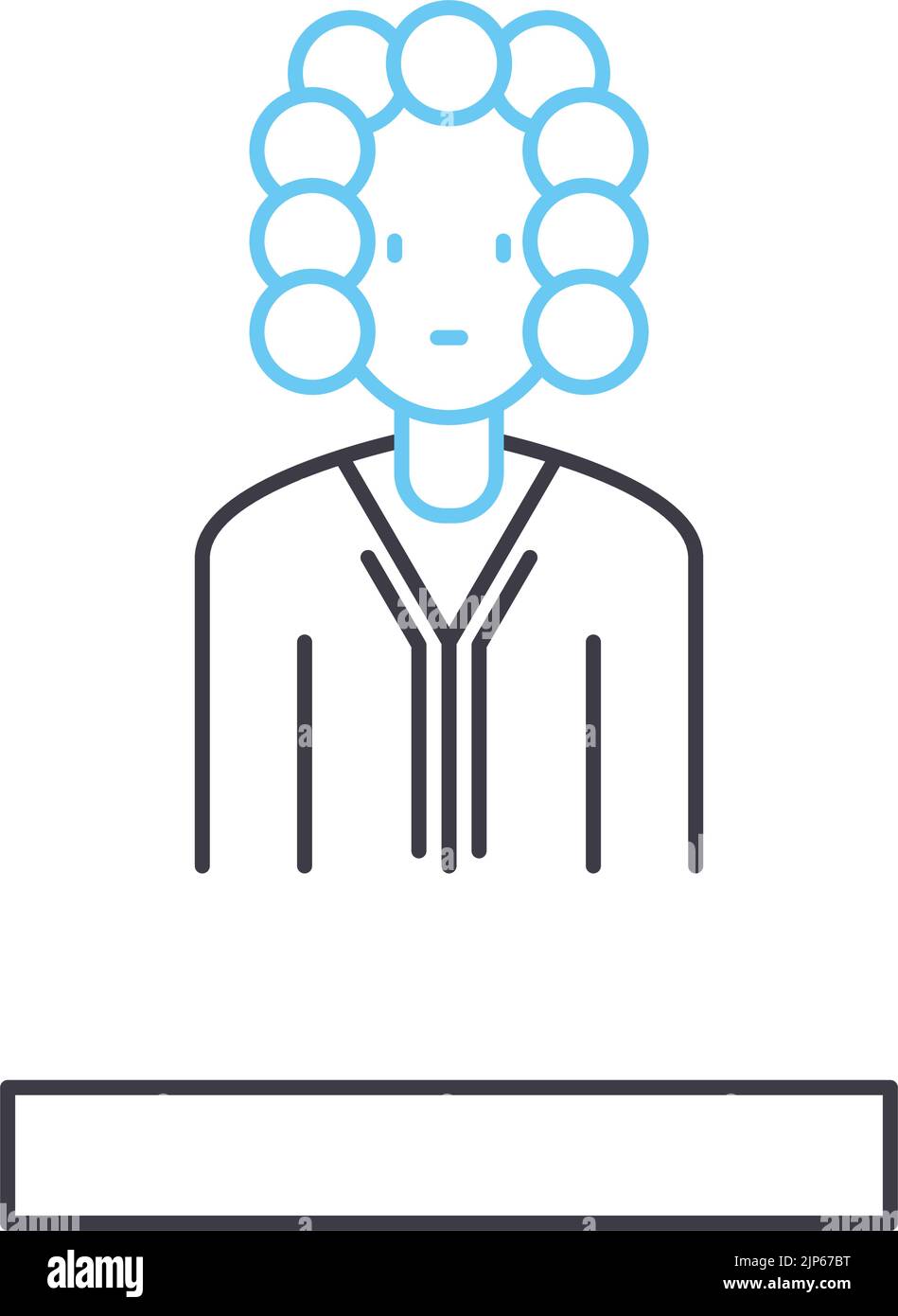 court judge avatar line icon, outline symbol, vector illustration ...