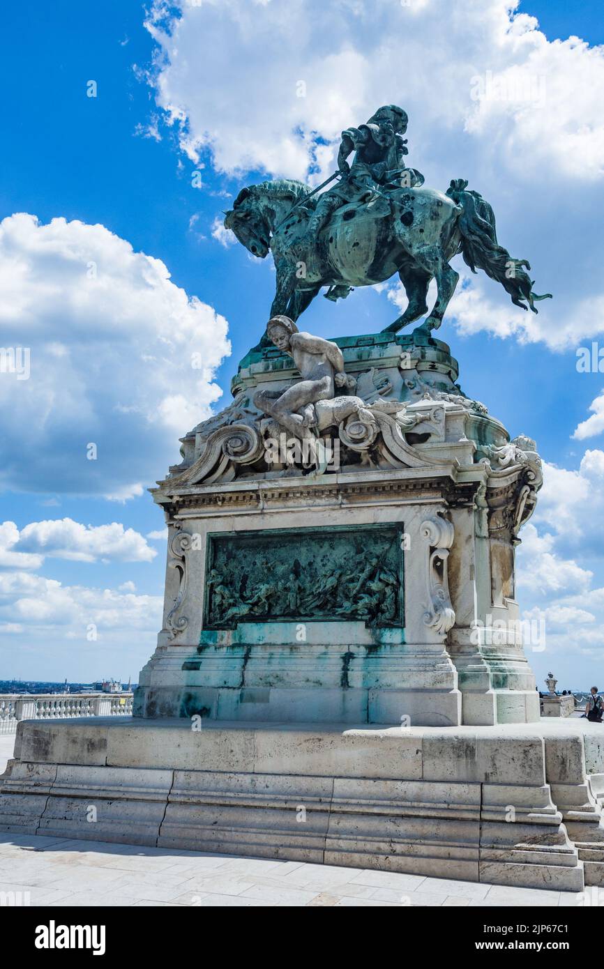 7 July 2022, Budapest, Hungary - Statue of Prince Eugene of Savoy in ...