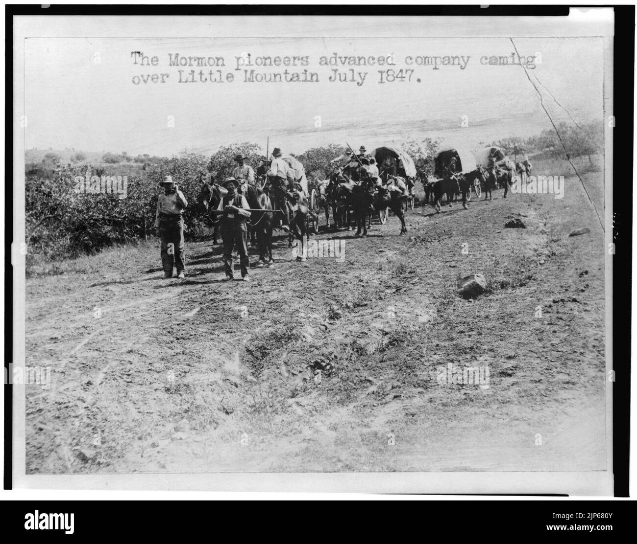 The Mormon pioneers advanced company coming over Little Mountain, July ...