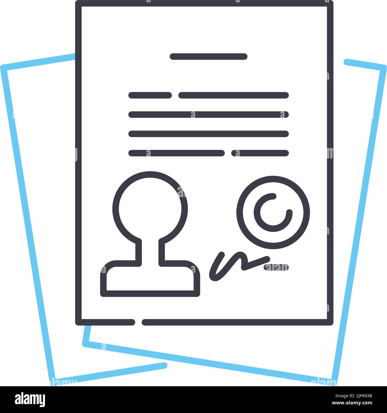 confidential document line icon, outline symbol, vector illustration ...
