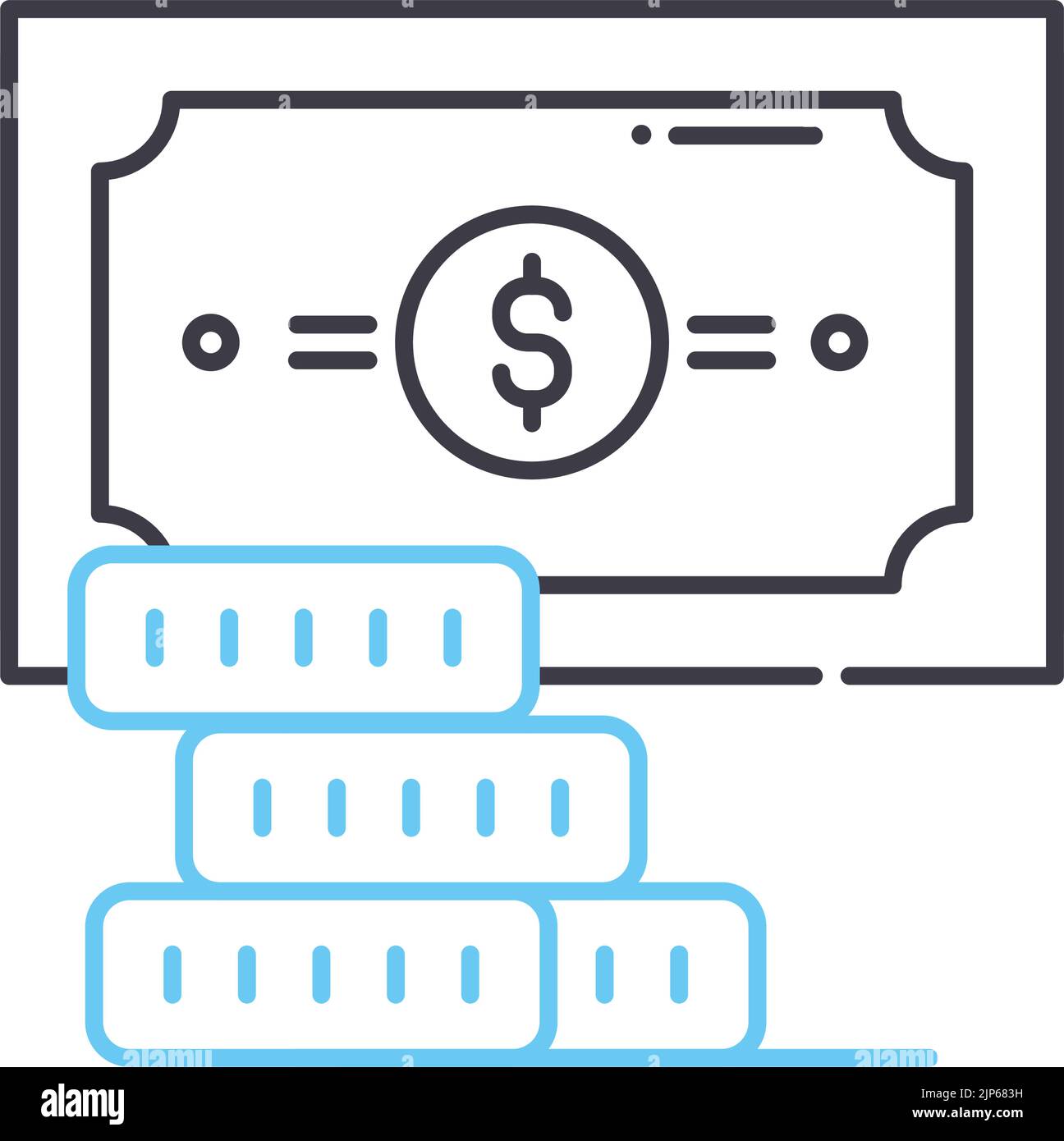 currency line icon, outline symbol, vector illustration, concept sign ...