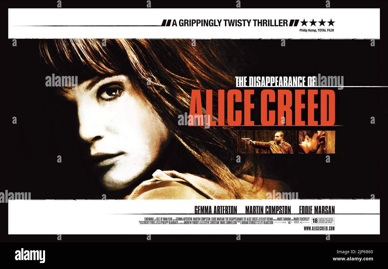 GEMMA ARTERTON POSTER, THE DISAPPEARANCE OF ALICE CREED, 2009 Stock ...