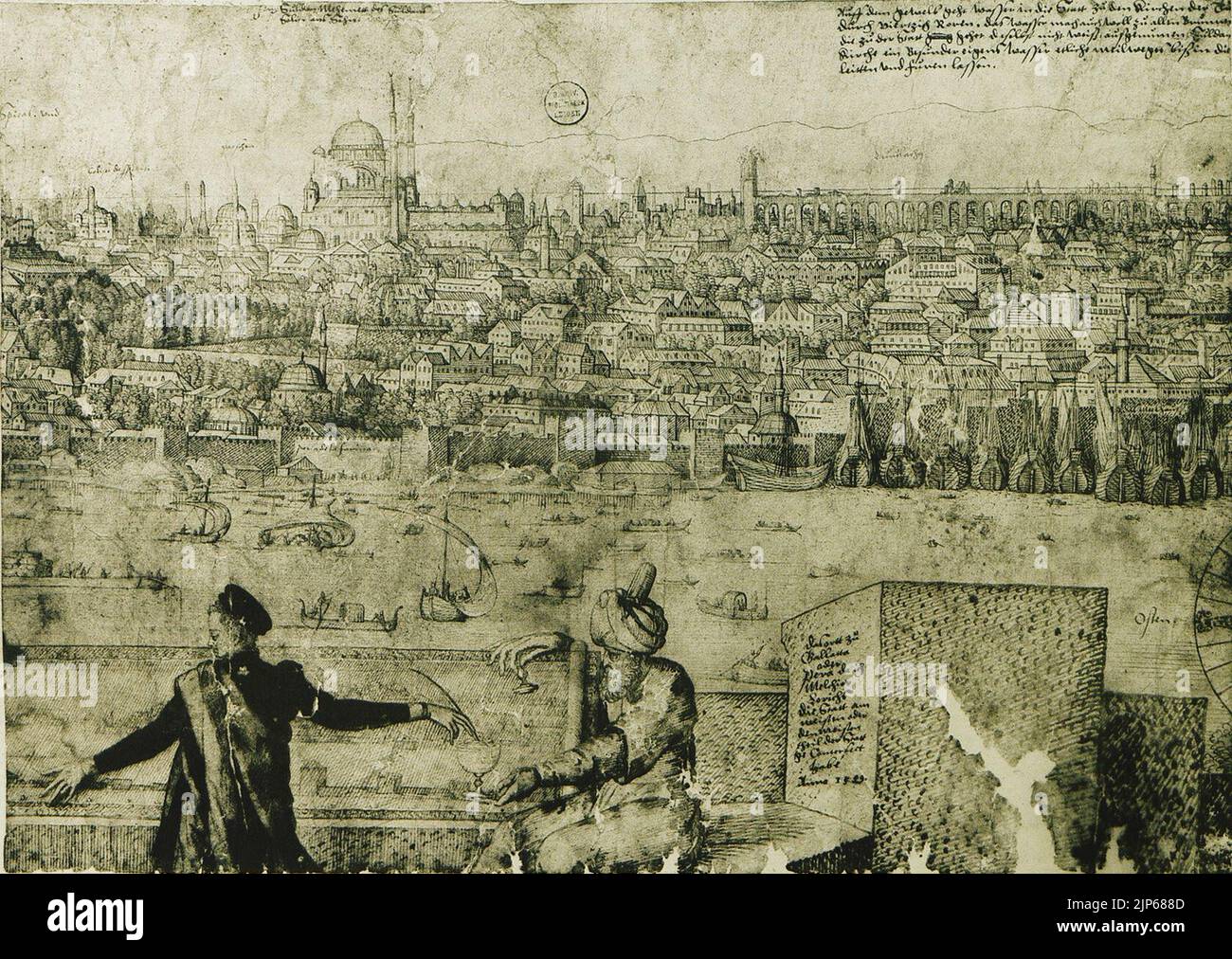 The mosque of Mehmed II in Constantinople Valens aqueduct on the right ...