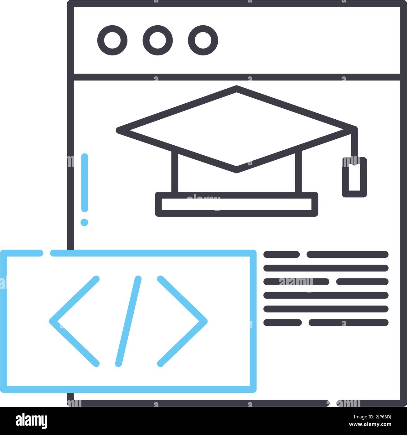 course line icon, outline symbol, vector illustration, concept sign ...