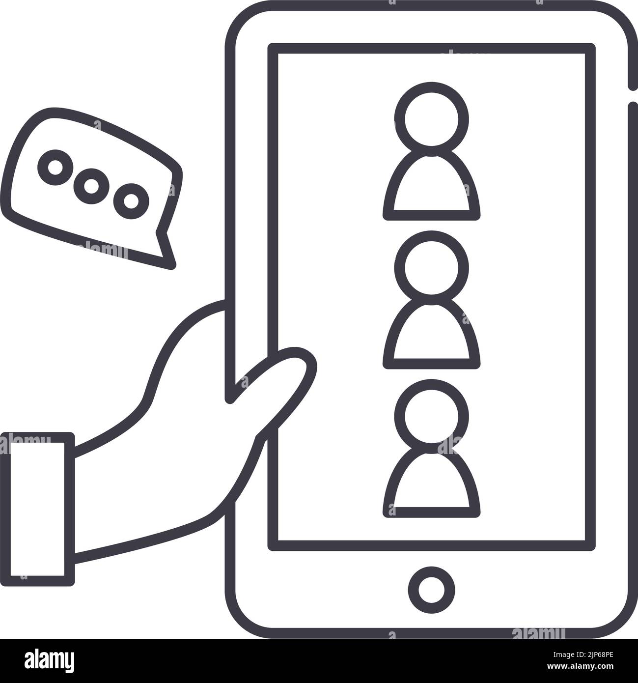 contact line icon, outline symbol, vector illustration, concept sign ...