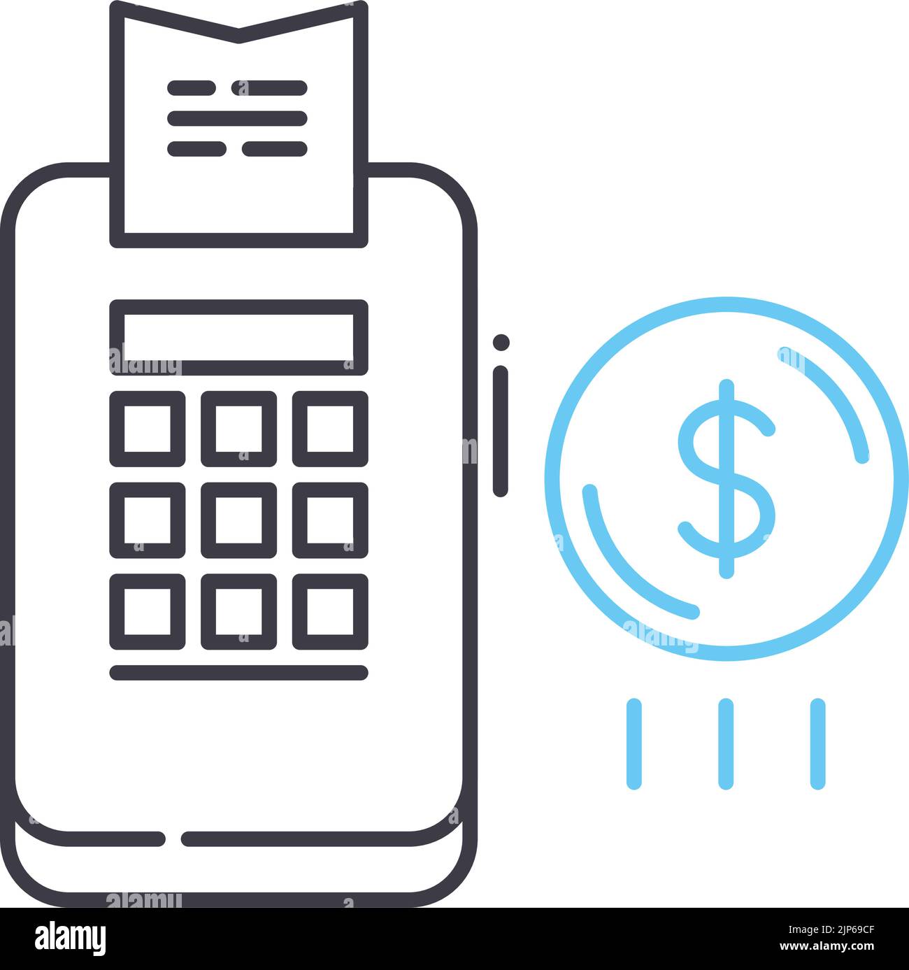 card machine line icon, outline symbol, vector illustration, concept ...