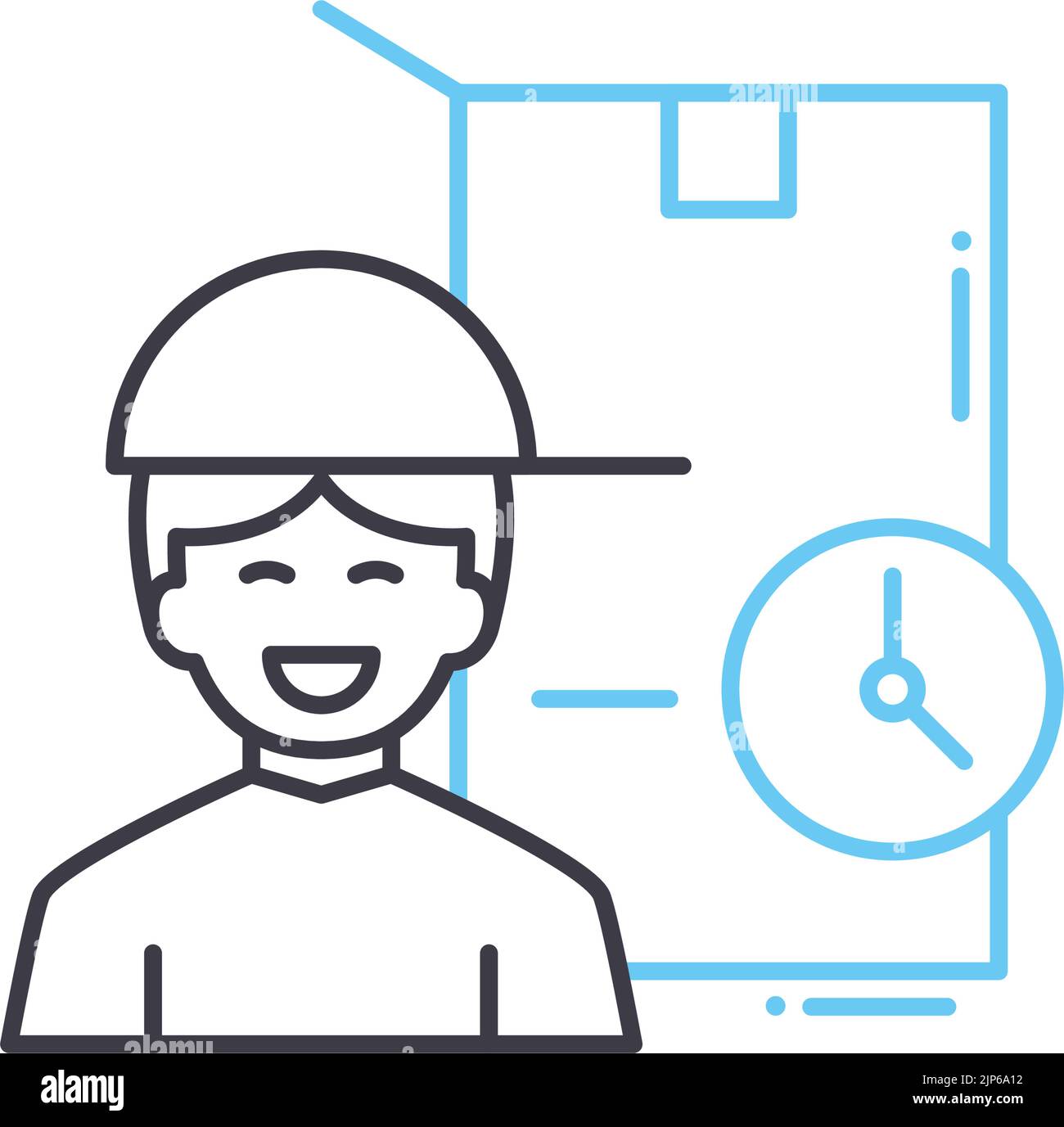 courier line icon, outline symbol, vector illustration, concept sign ... courier line icon, outline symbol, vector illustration, concept sign ...