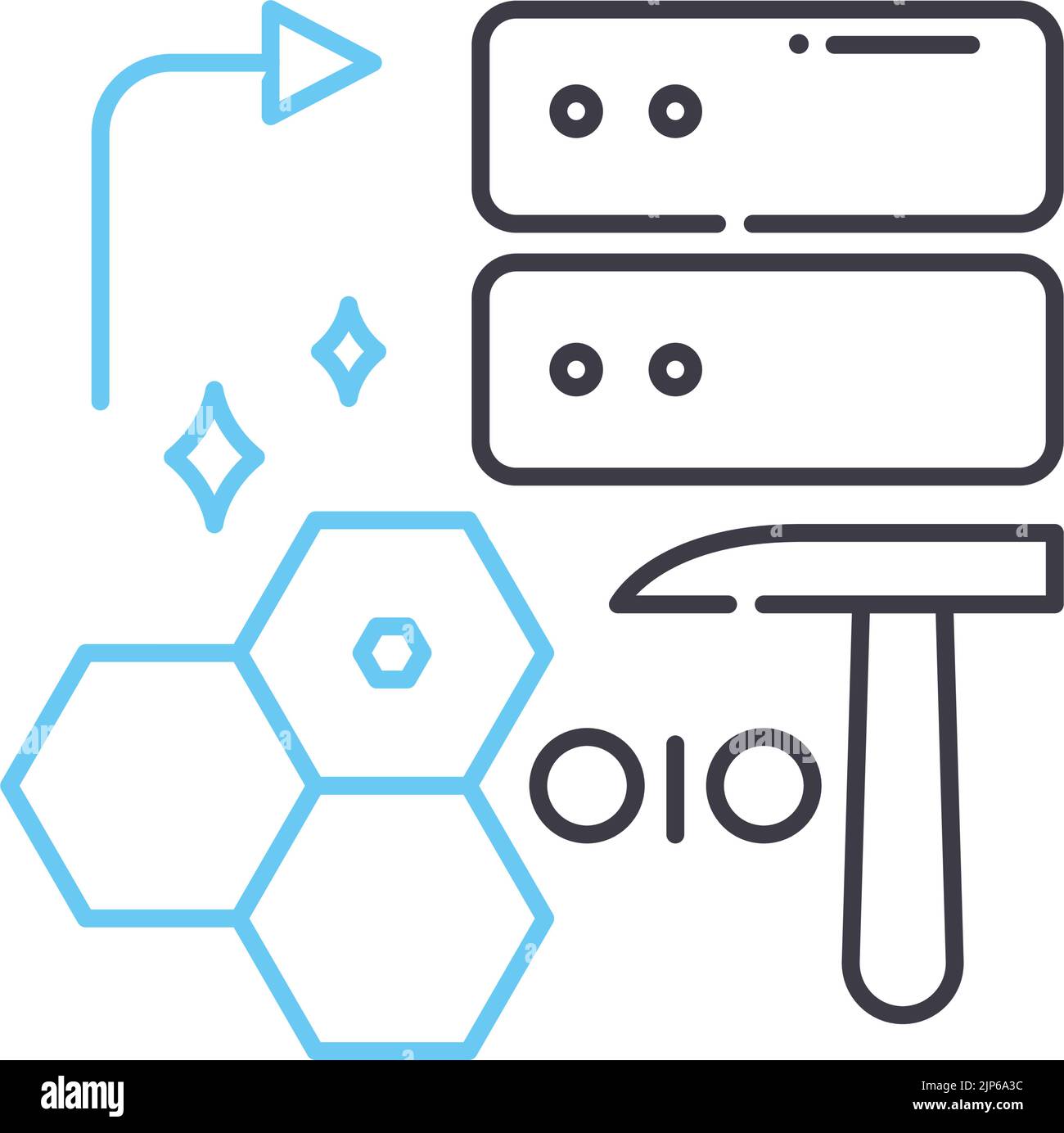 data mining line icon, outline symbol, vector illustration, concept ...