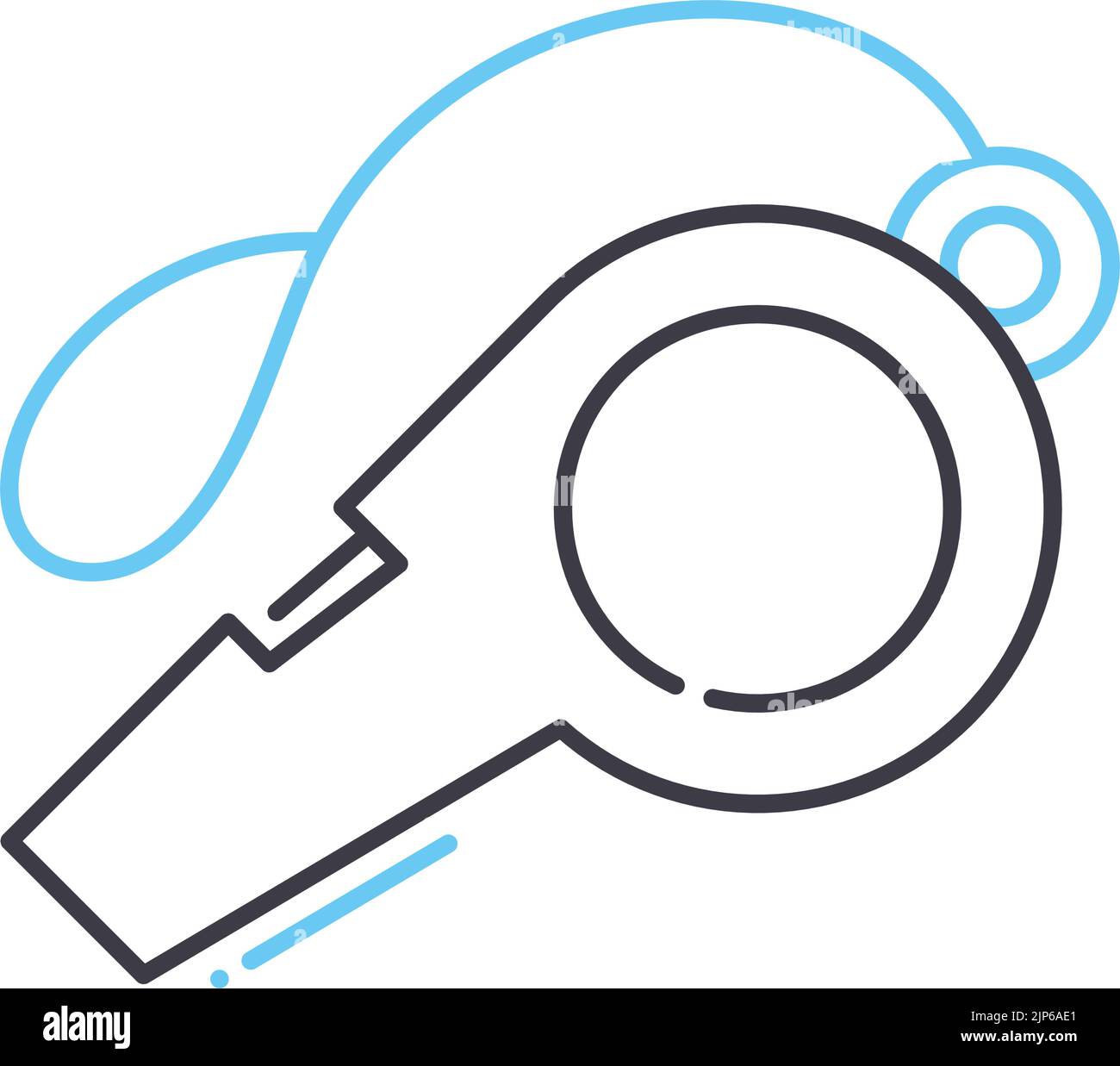 coach whistle line icon, outline symbol, vector illustration, concept ...