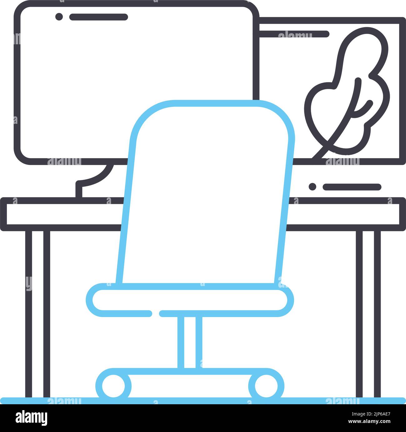 comfort workplace line icon, outline symbol, vector illustration ...
