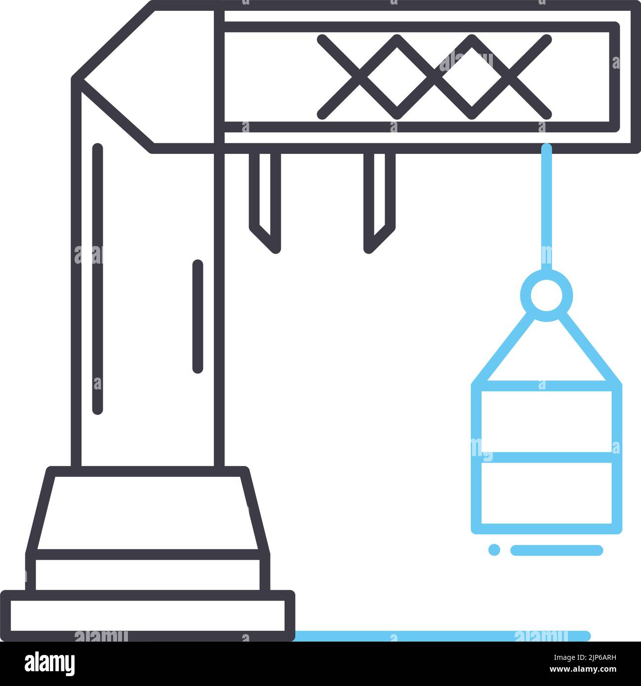 crane line icon, outline symbol, vector illustration, concept sign ...