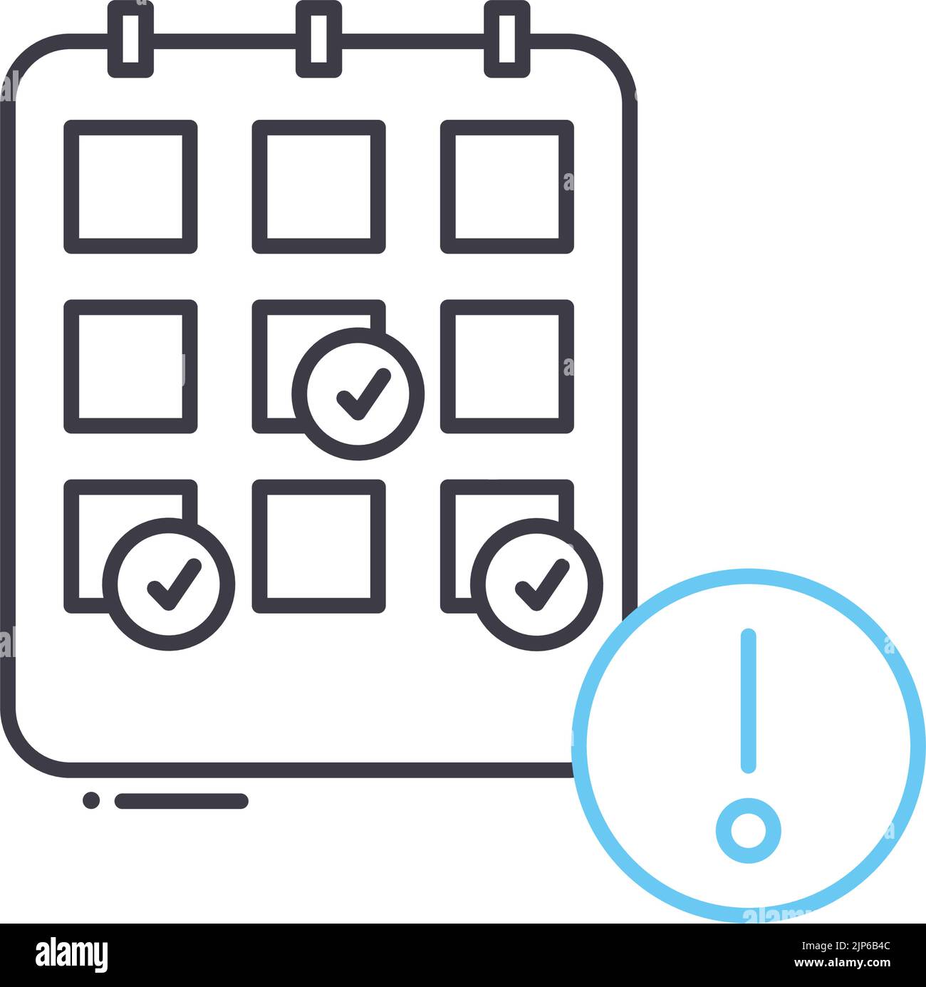 deadline line icon, outline symbol, vector illustration, concept sign ...