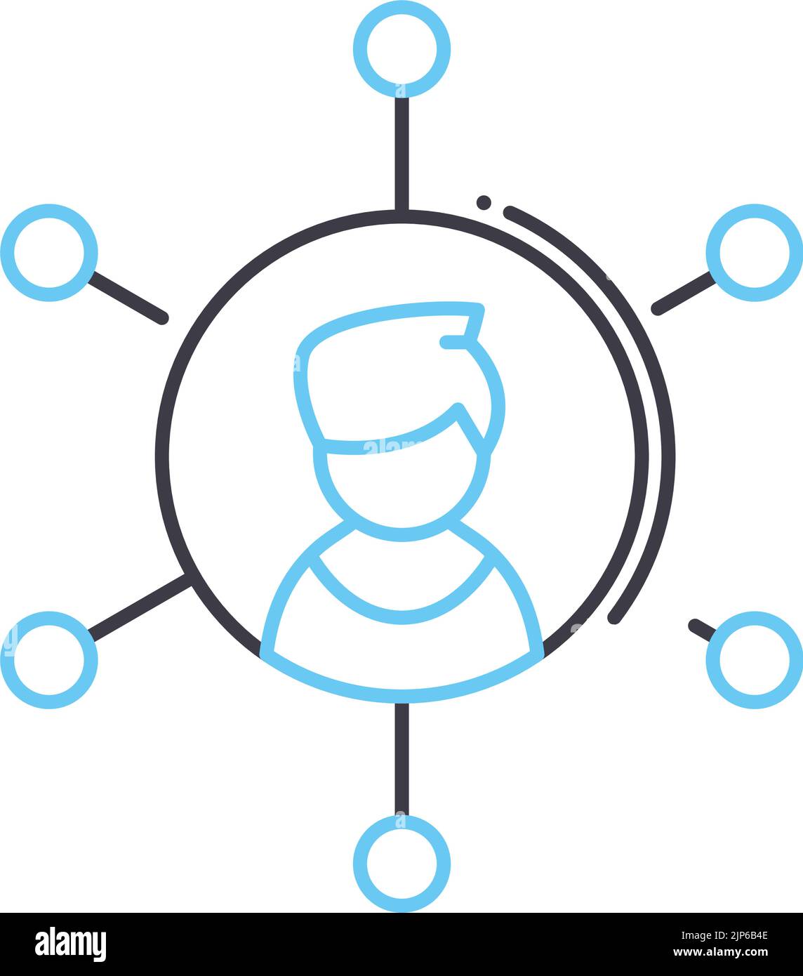 customer intelligence line icon, outline symbol, vector illustration ...