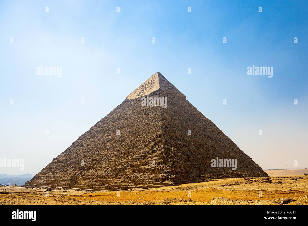 Giza, Egypt - 15 Aug 2022, The middle Pyramid for Pharaoh Khafre, build ...