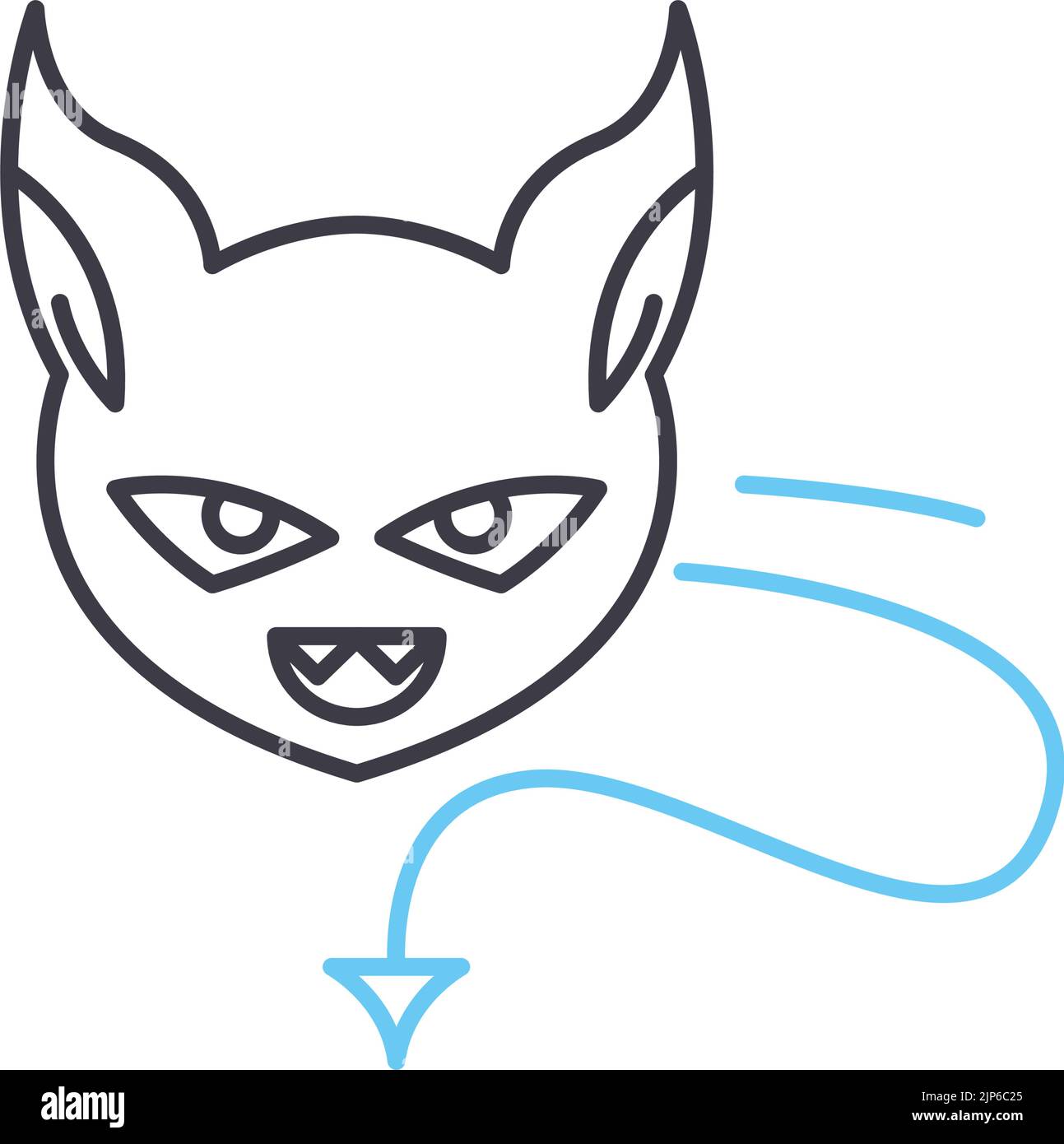 evil line icon, outline symbol, vector illustration, concept sign Stock ...