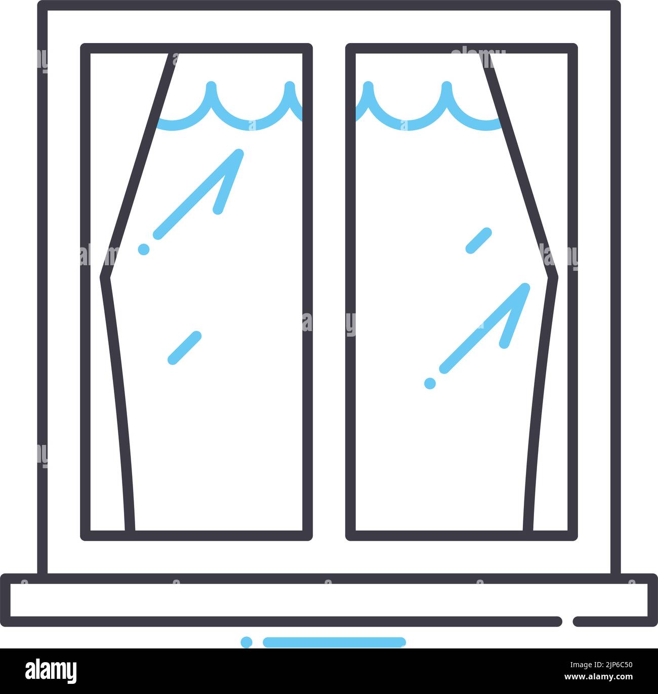 clean window line icon, outline symbol, vector illustration, concept ...
