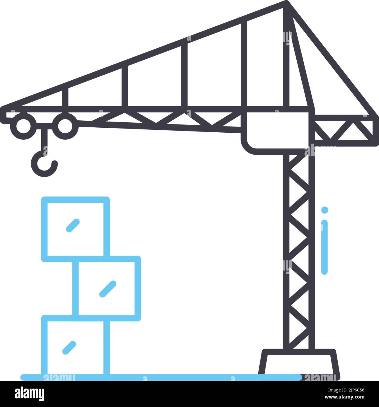 crane line icon, outline symbol, vector illustration, concept sign ...