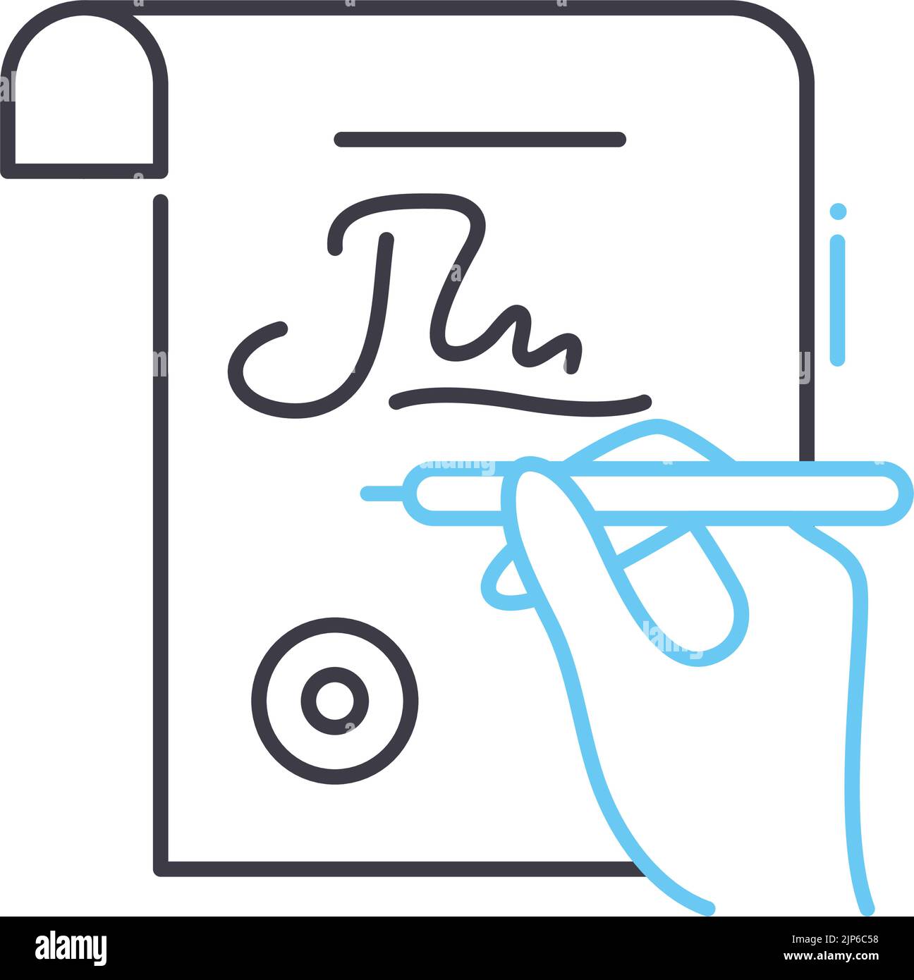 contract line icon, outline symbol, vector illustration, concept sign ...