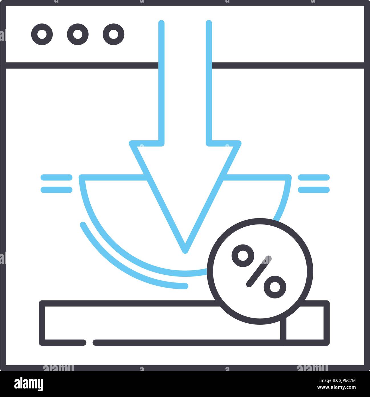 downloading line icon, outline symbol, vector illustration, concept ...