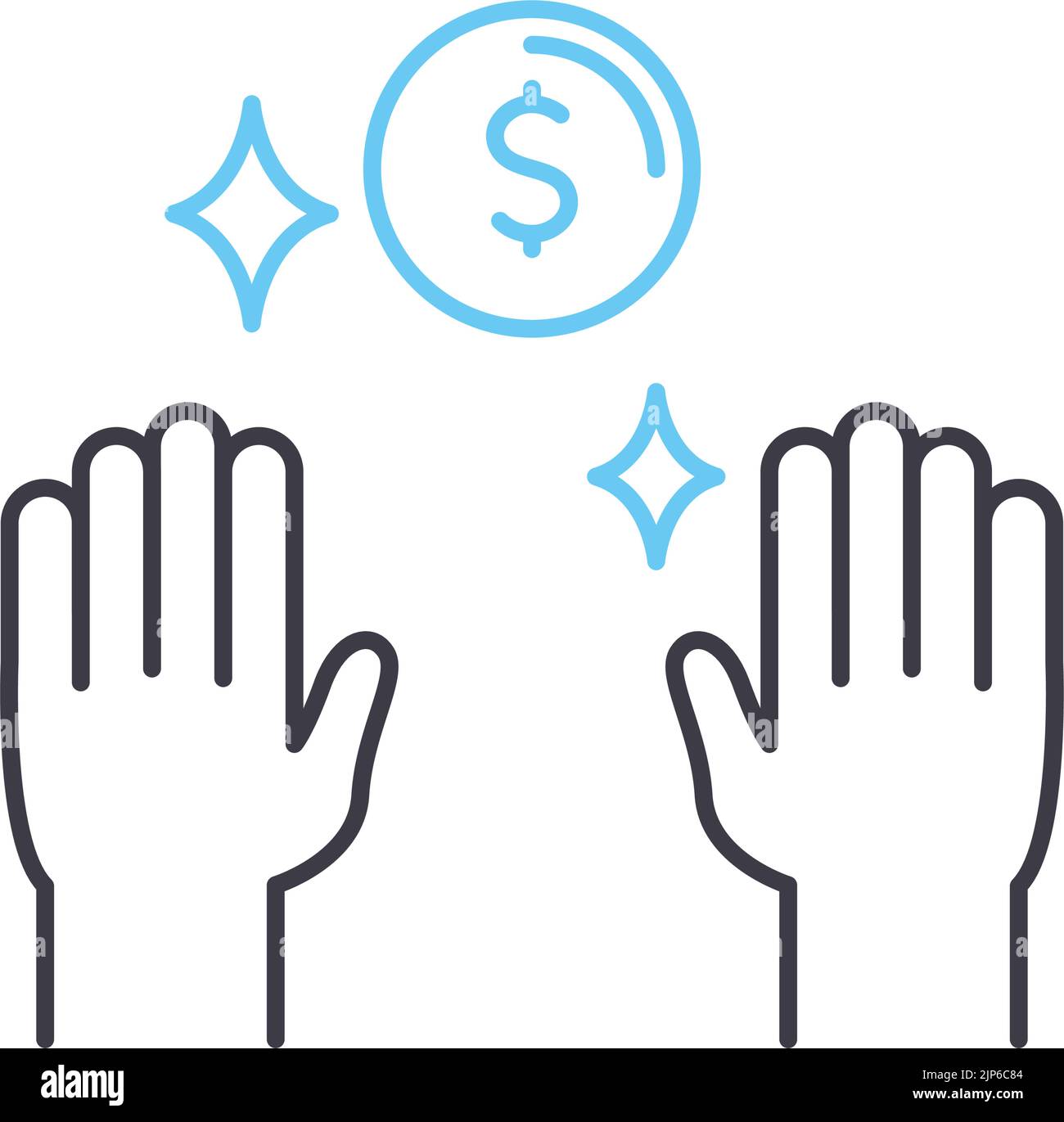 business value line icon, outline symbol, vector illustration, concept ...