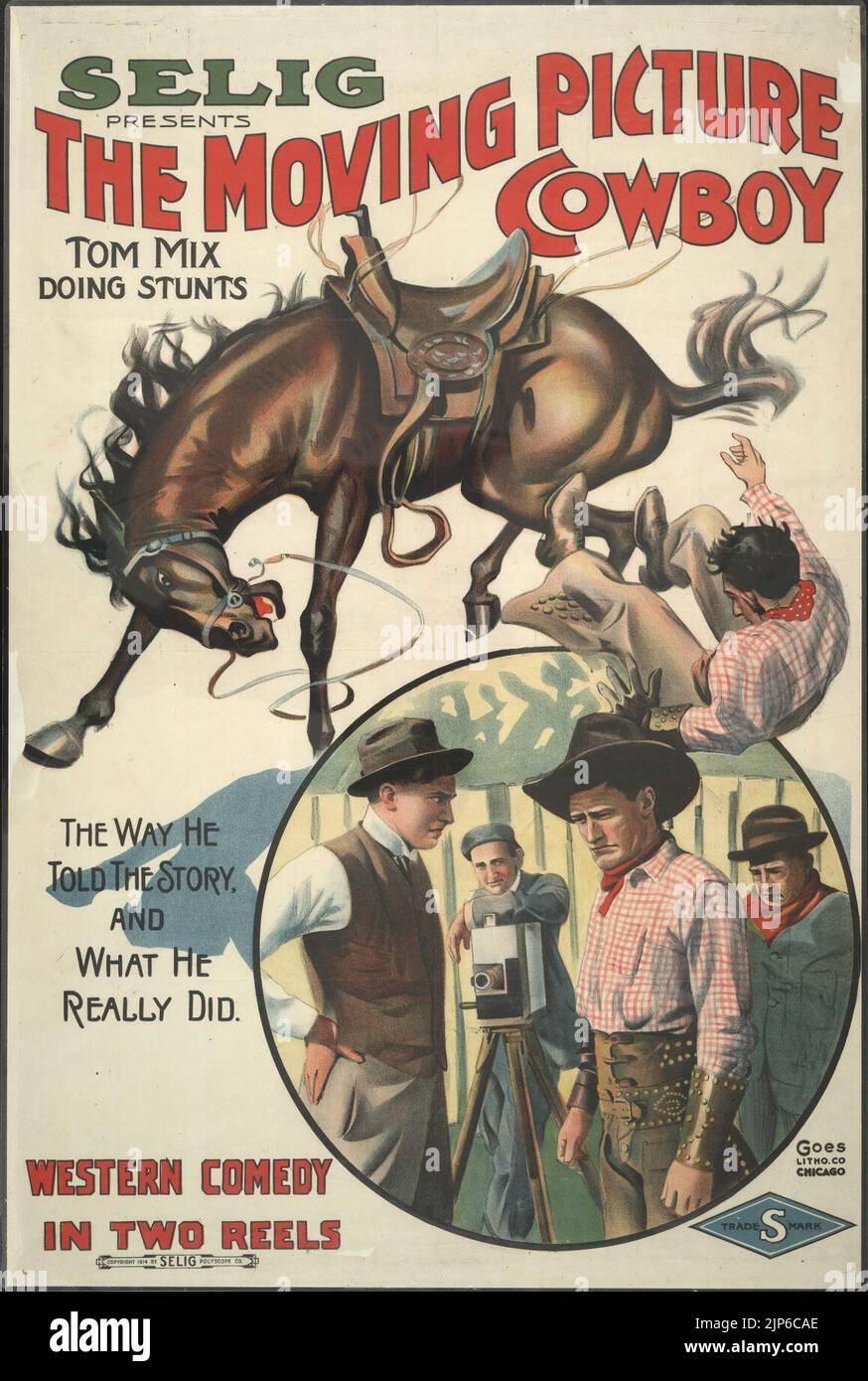 The moving picture cowboy Tom Mix doing stunts. The way he told the ...