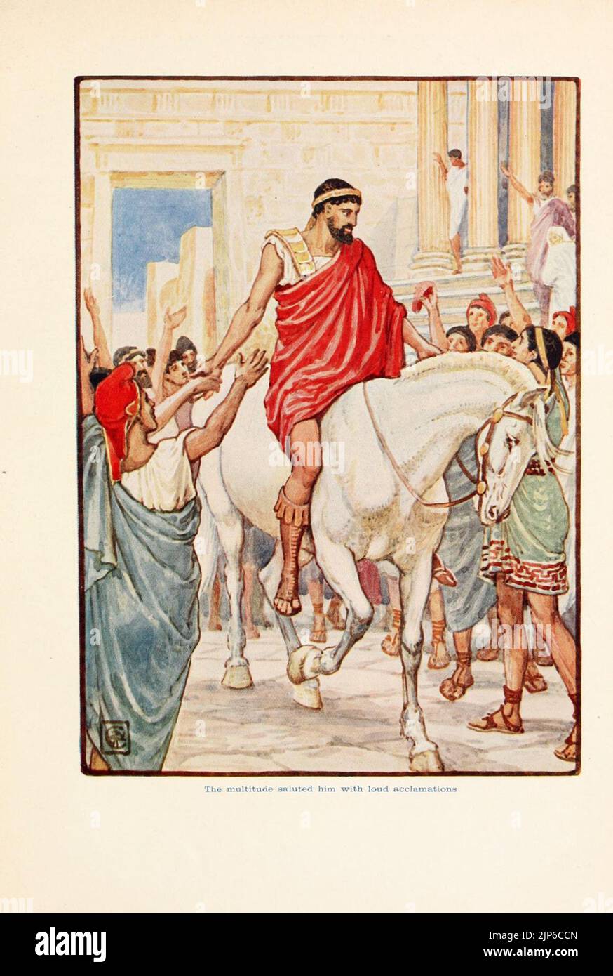 The multitude saluted him with loud acclamations Stock Photo - Alamy