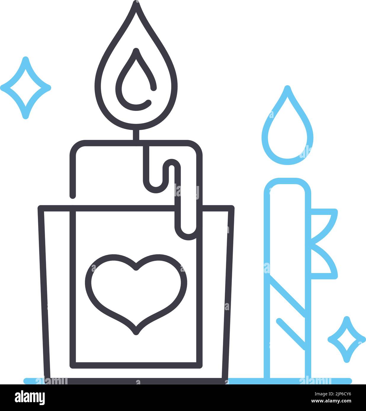 candle line icon, outline symbol, vector illustration, concept sign ...