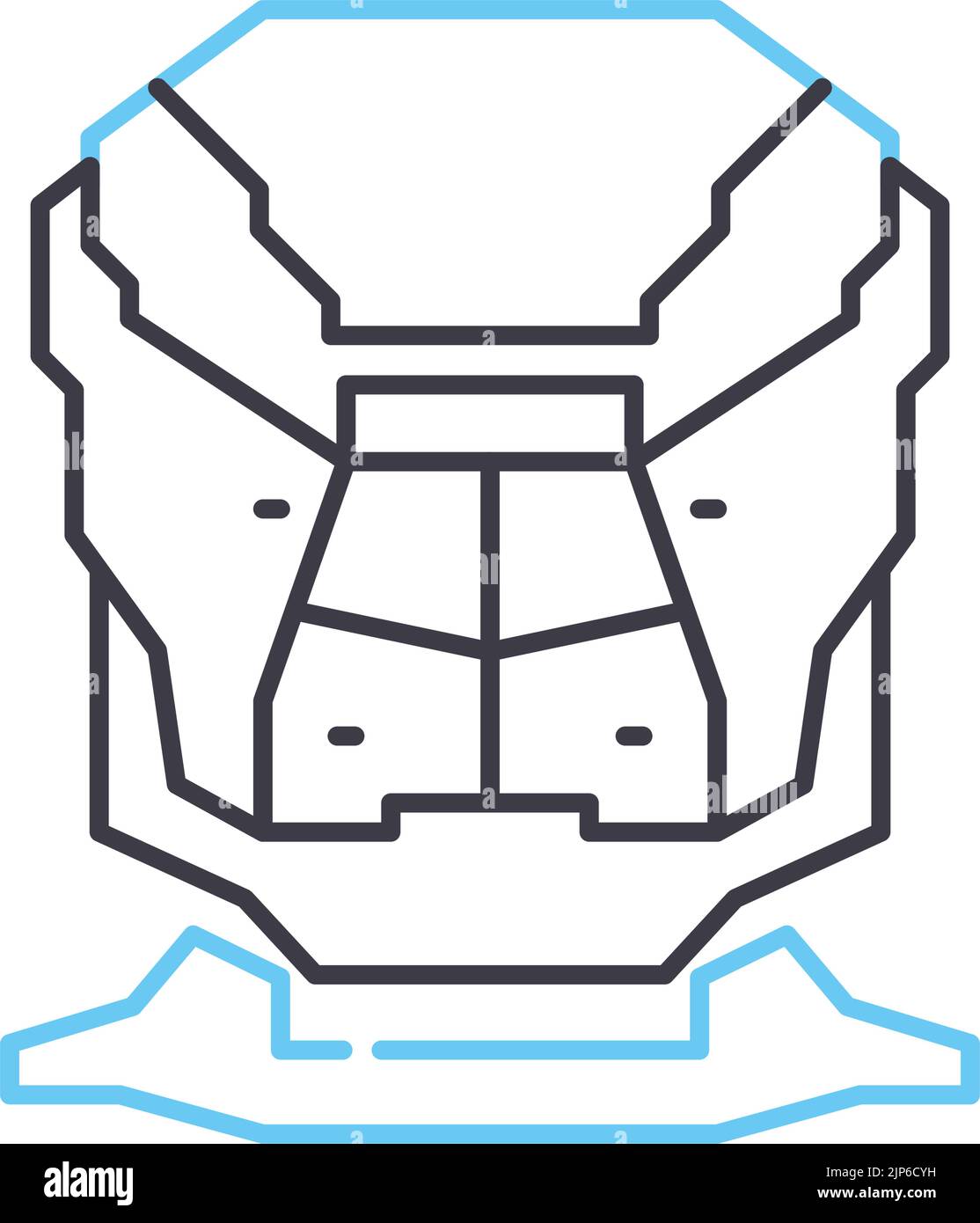 dystopian future machine line icon, outline symbol, vector illustration ...