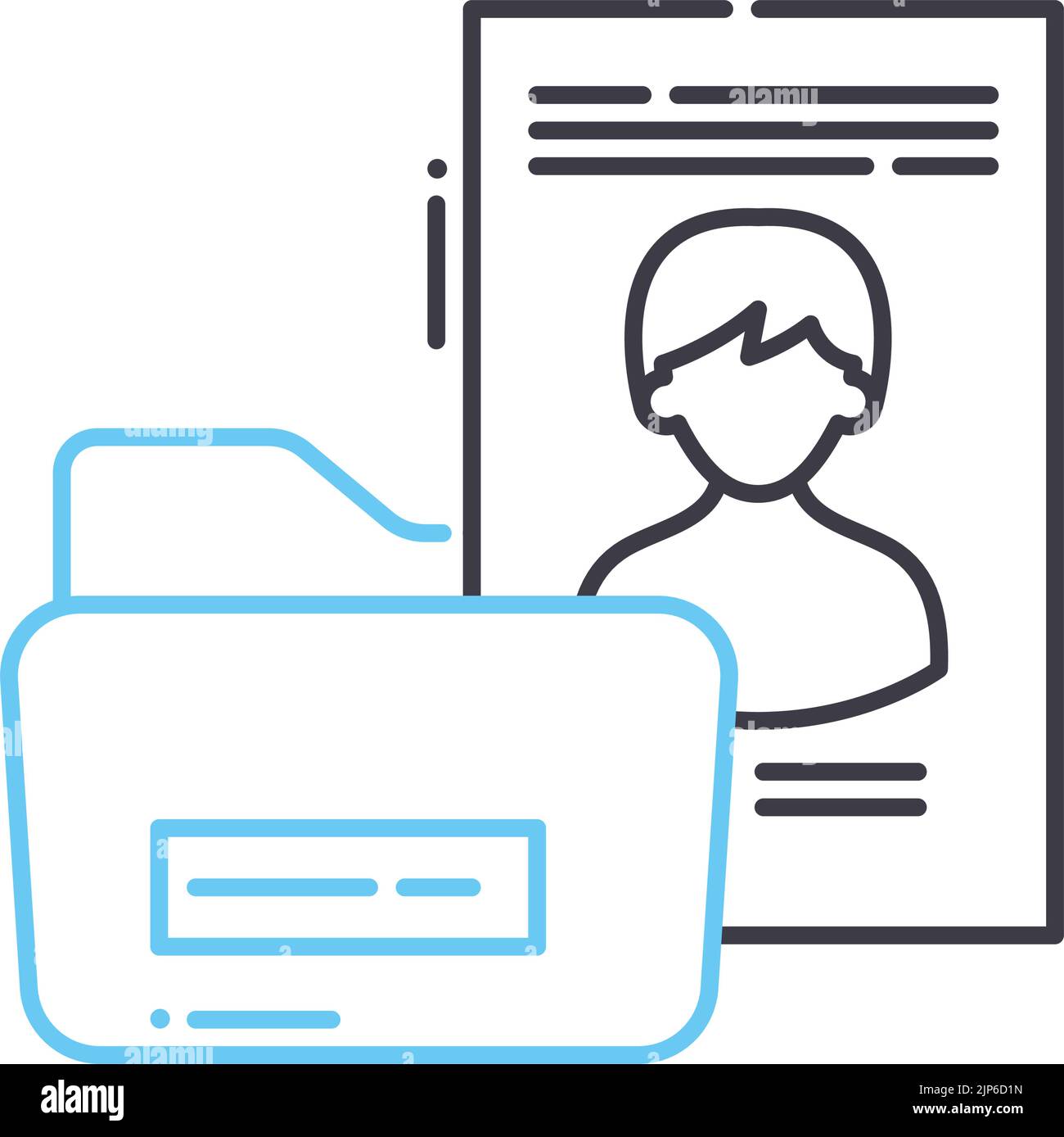 employee information line icon, outline symbol, vector illustration ...