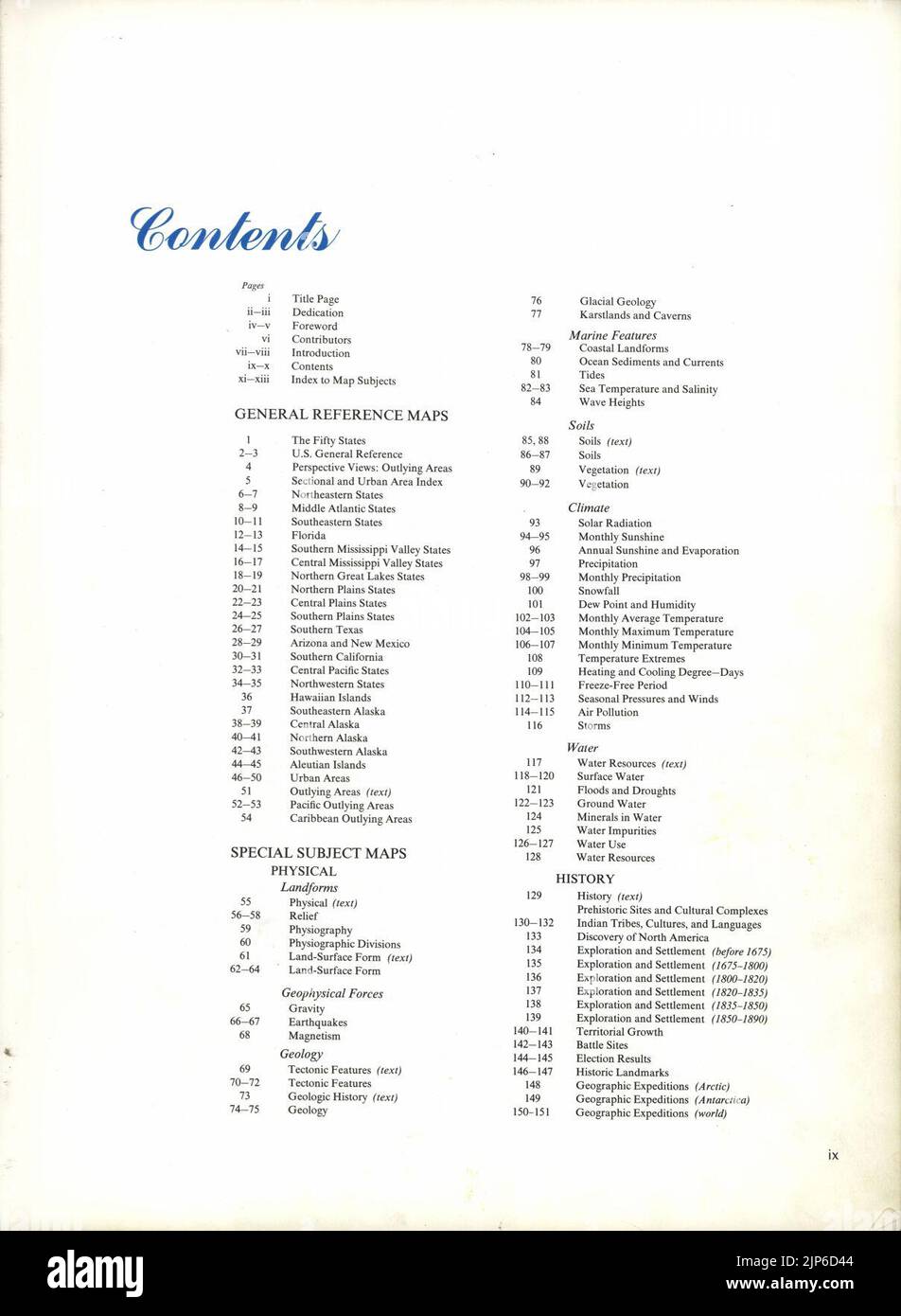 The national atlas of the United States of America Stock Photo - Alamy