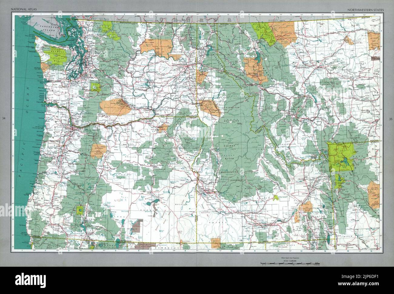 The national atlas of the United States of America Stock Photo - Alamy